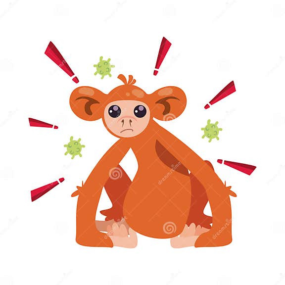 Sick monkey mpox outbreak stock illustration. Illustration of treatment ...