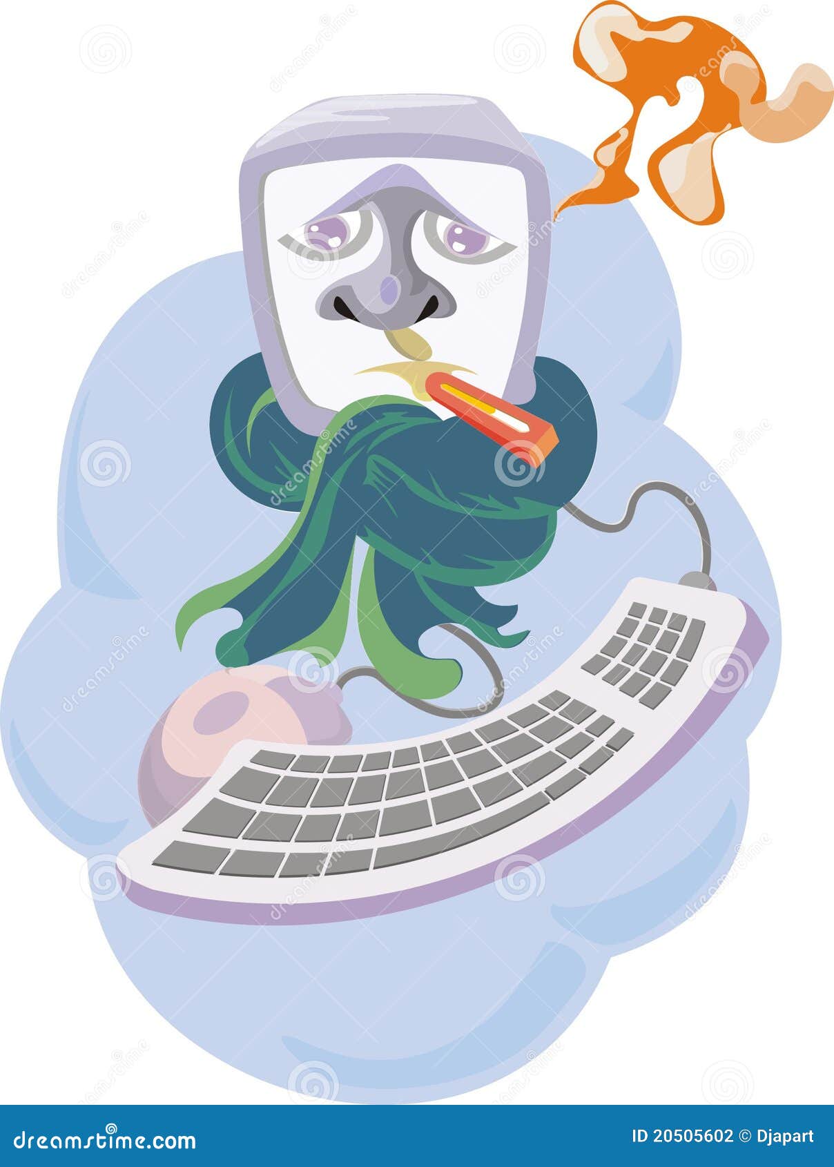 Sick old computer stock vector. Illustration of media - 20505602