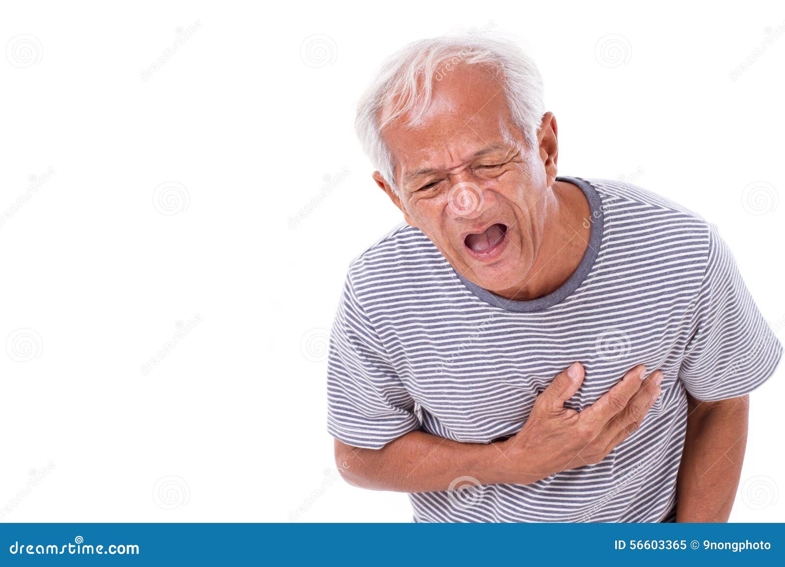 Sick Old Man Suffering From Heart Attack Or Breathing Difficulti Stock ...