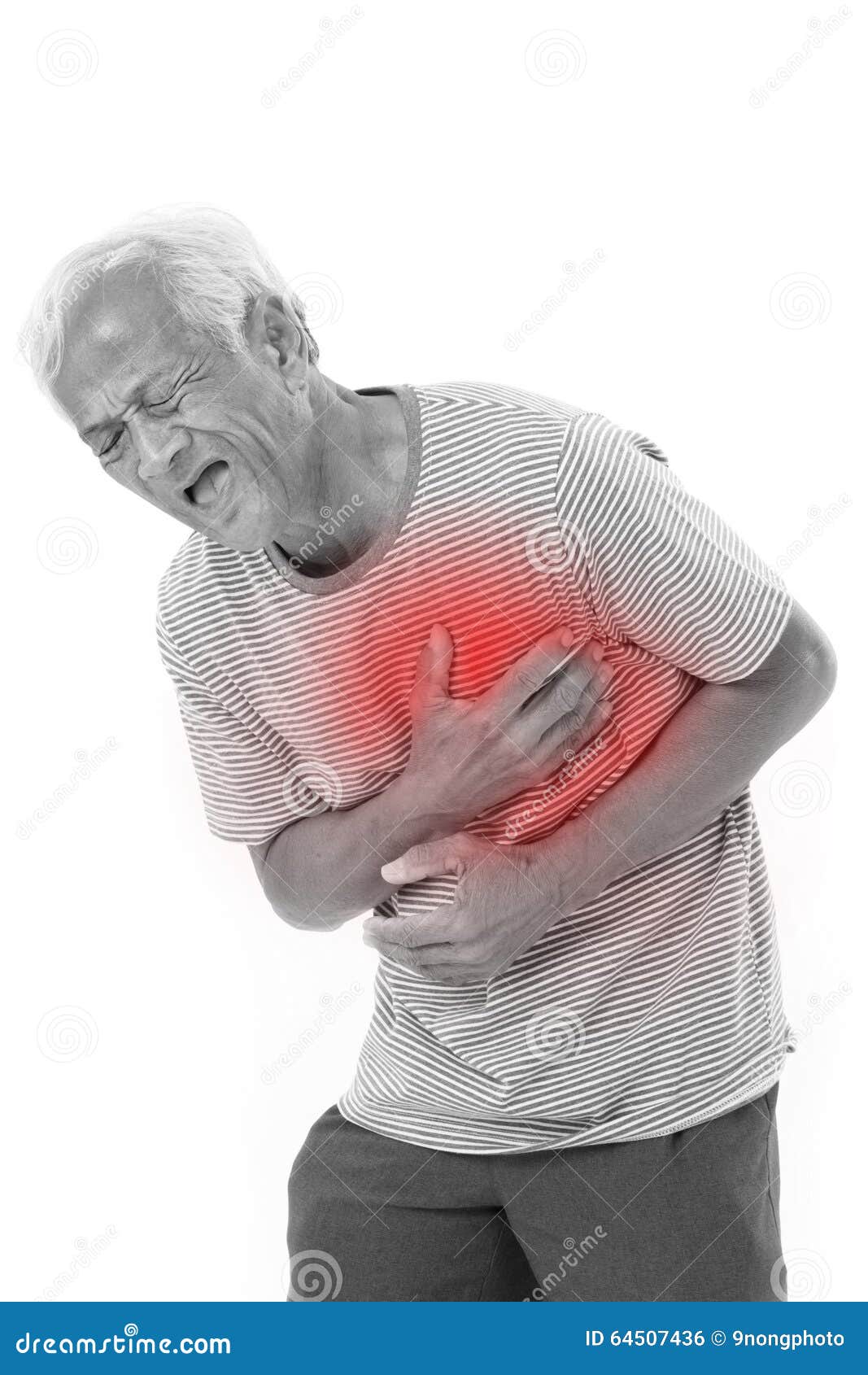 Sick Old Man Suffering from Heart Attack Stock Photo - Image of help ...