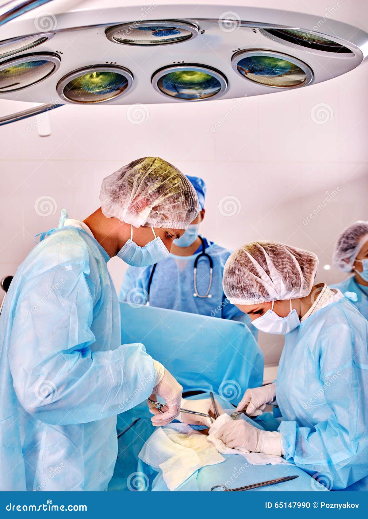 Sick Patient on Gurney in Operating Room Stock Photo - Image of pain ...