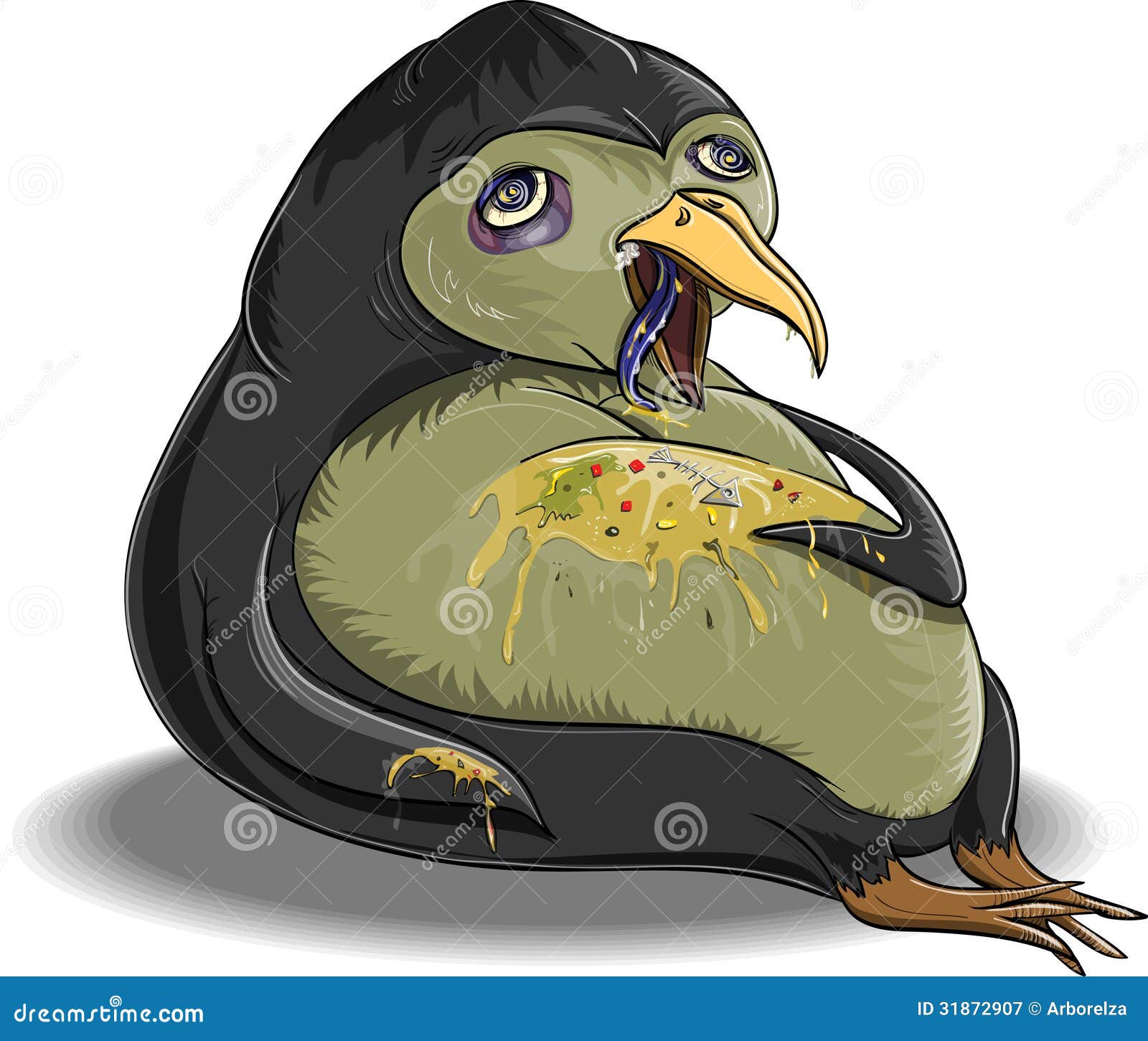 Sick penguin stock vector. Illustration of intoxication - 31872907