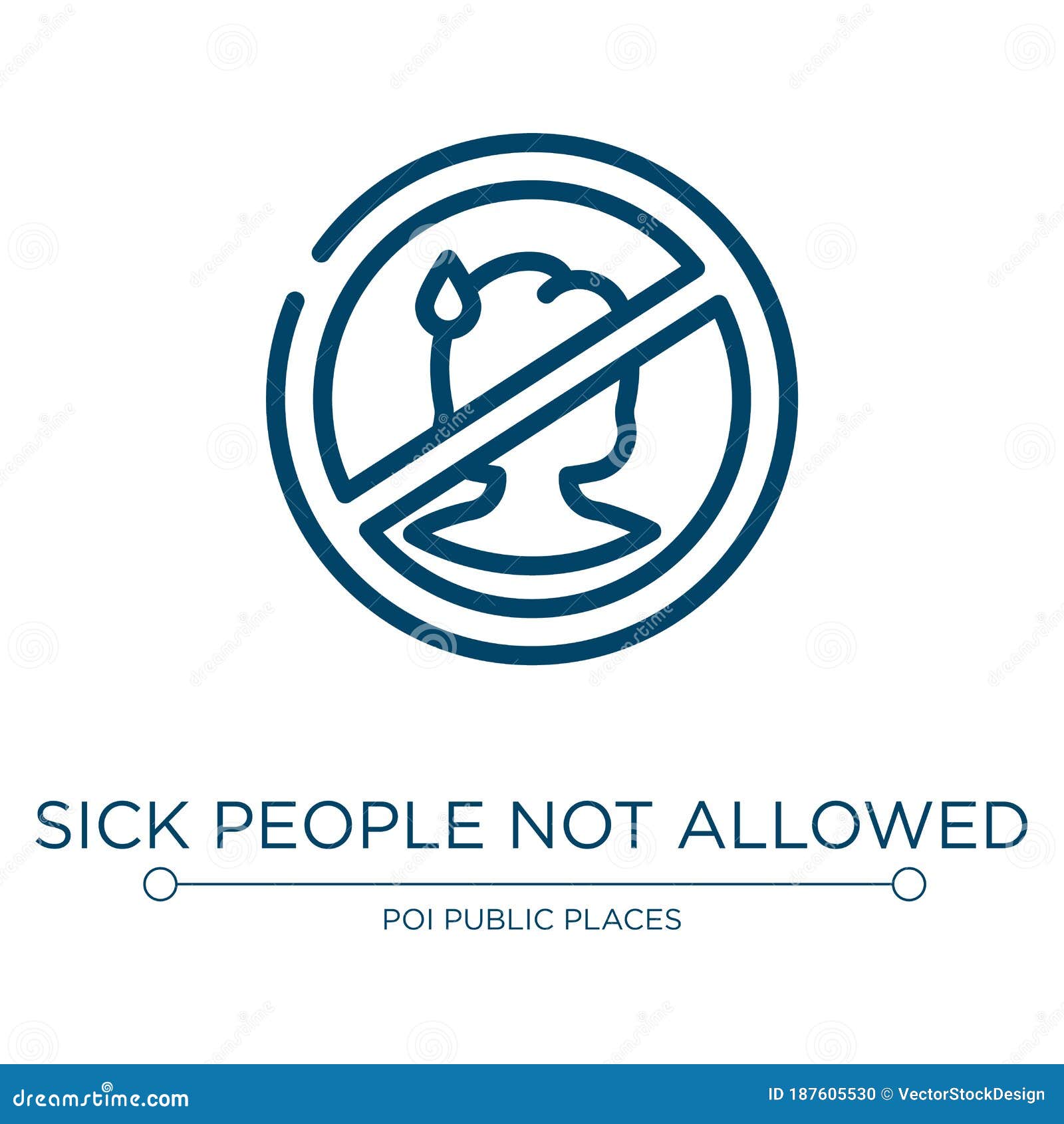 Sick People Not Allowed Icon. Linear Vector Illustration from Swimming ...