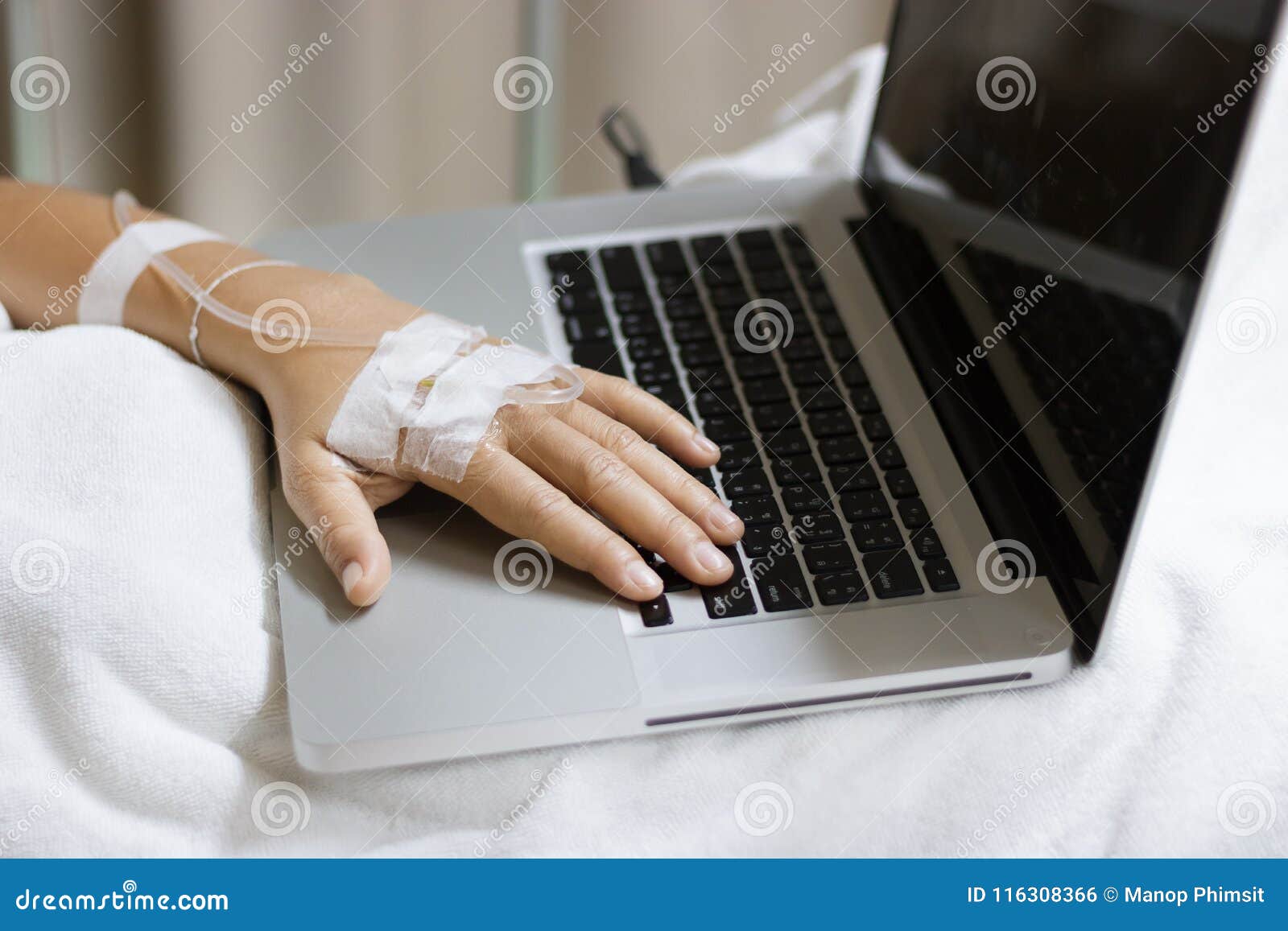 Sick People are Using the Notebook Stock Photo - Image of clinic ...