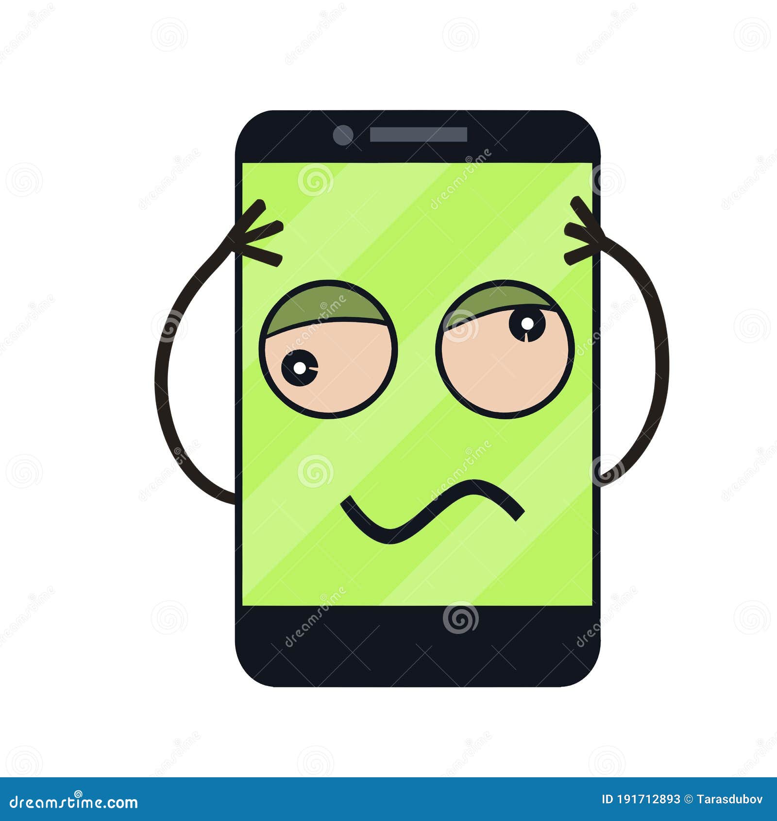 Sick Phone. Virus And Bug. Problem With Device. Repair And Service ...