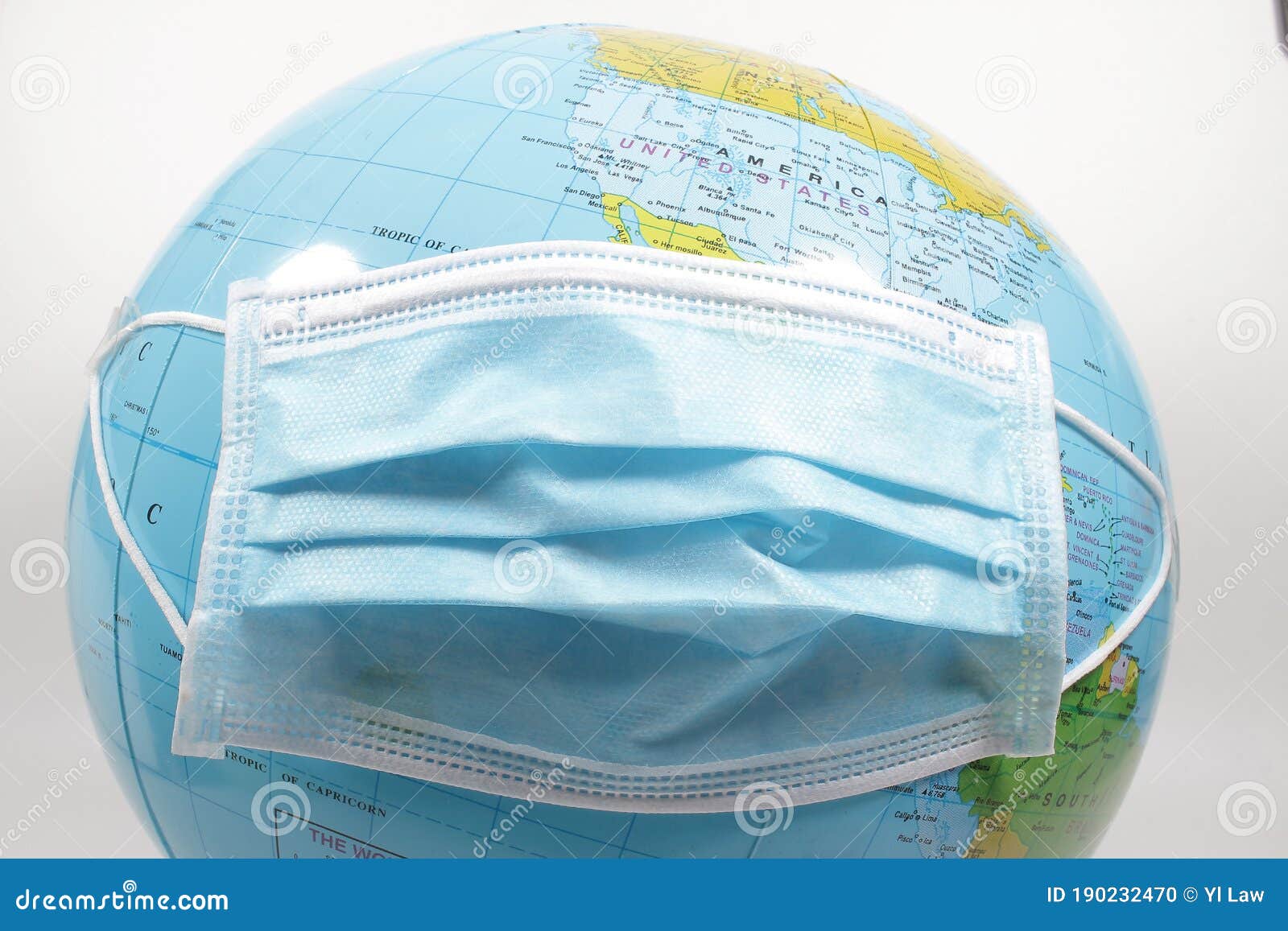 A Sick Planet Earth in Medical Mask Stock Photo - Image of business ...