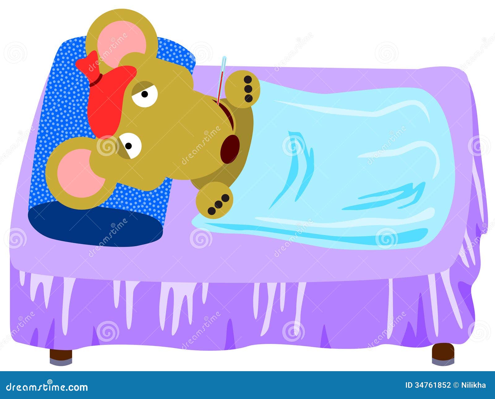 Sick rat stock illustration. Illustration of thermometer - 34761852