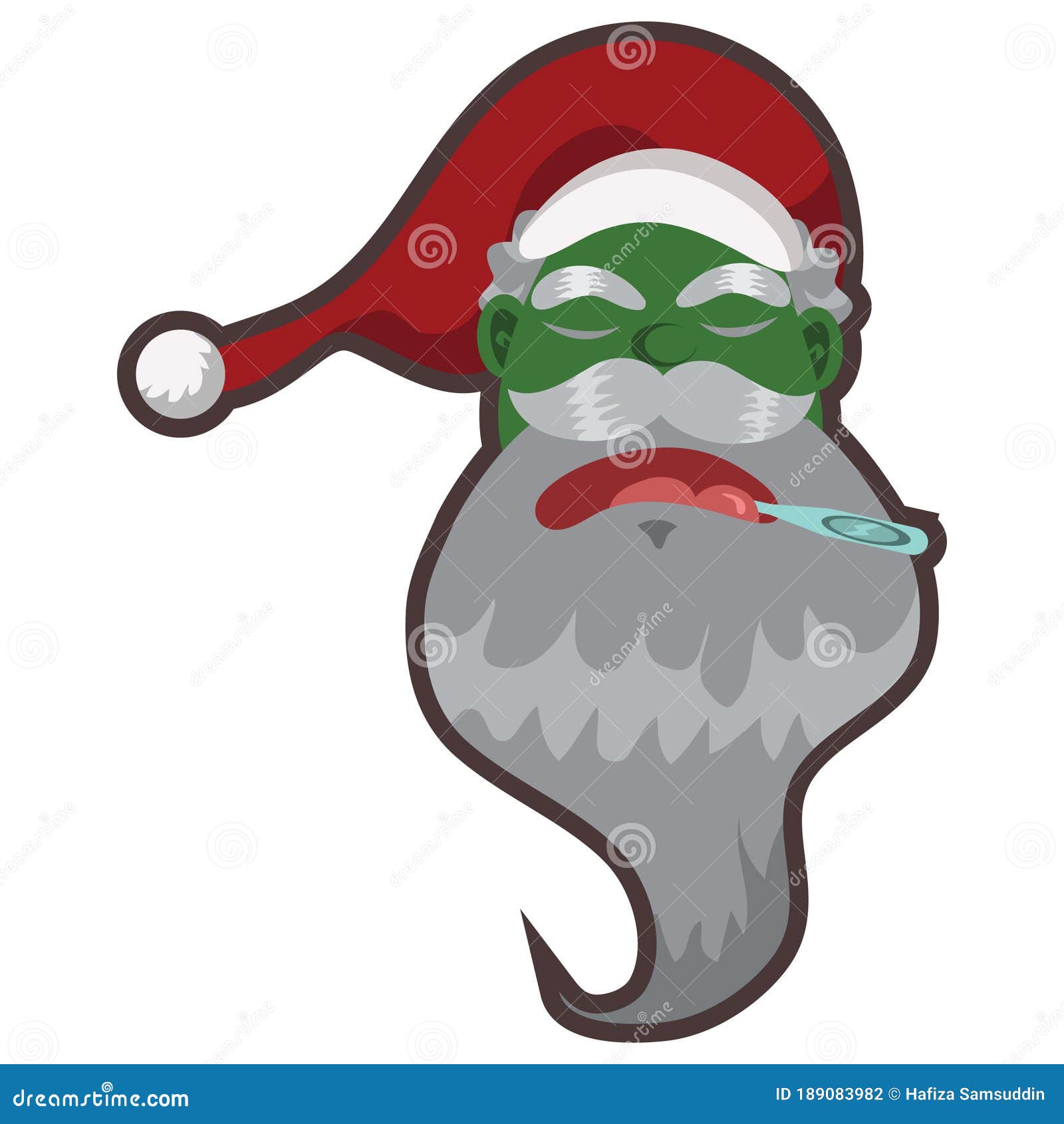 Sick Santa Claus. Vector Illustration Decorative Design Stock Vector ...