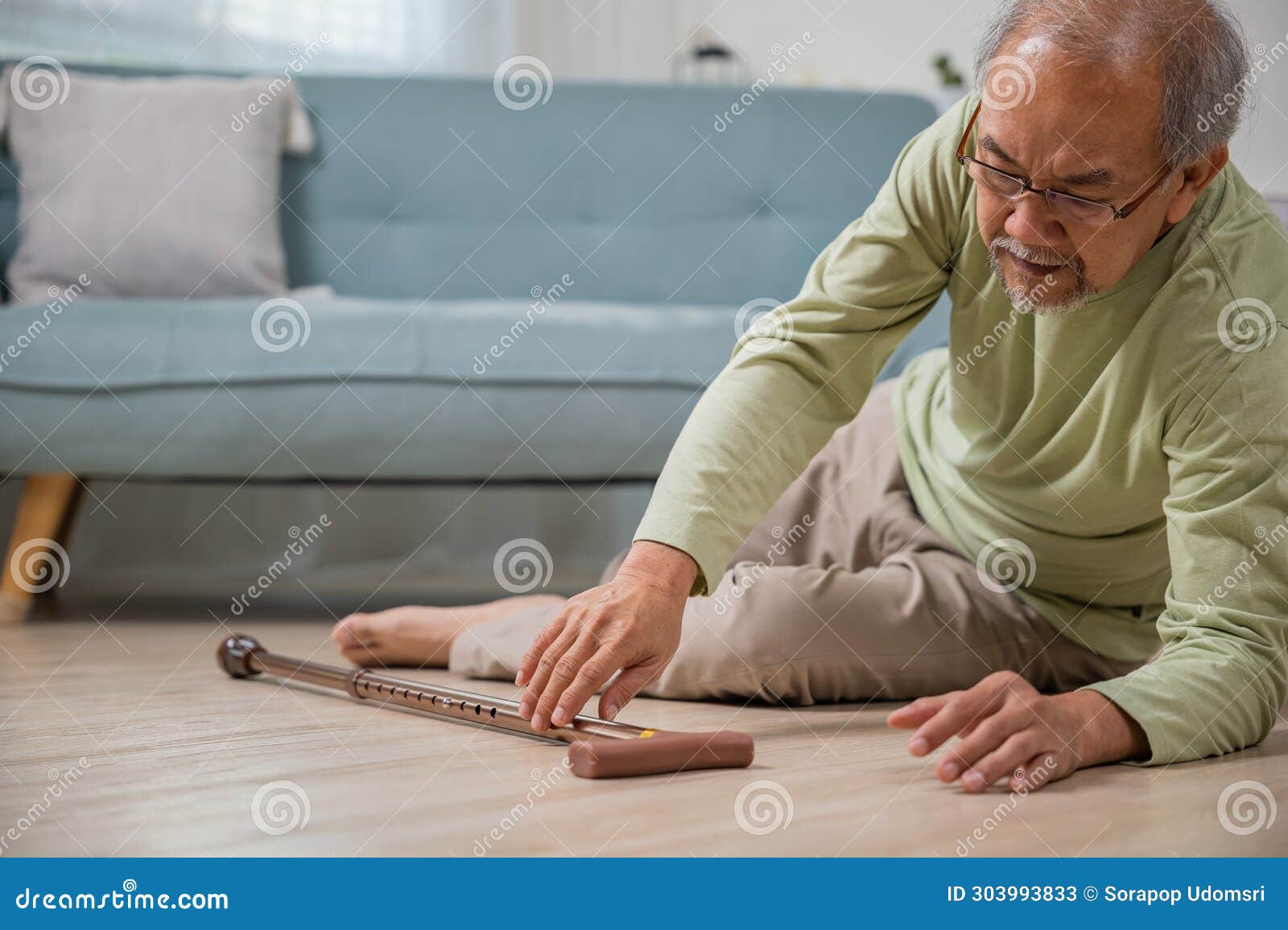 Sick Senior Old Man Falling Down Lying on the Ground because Stumbled ...
