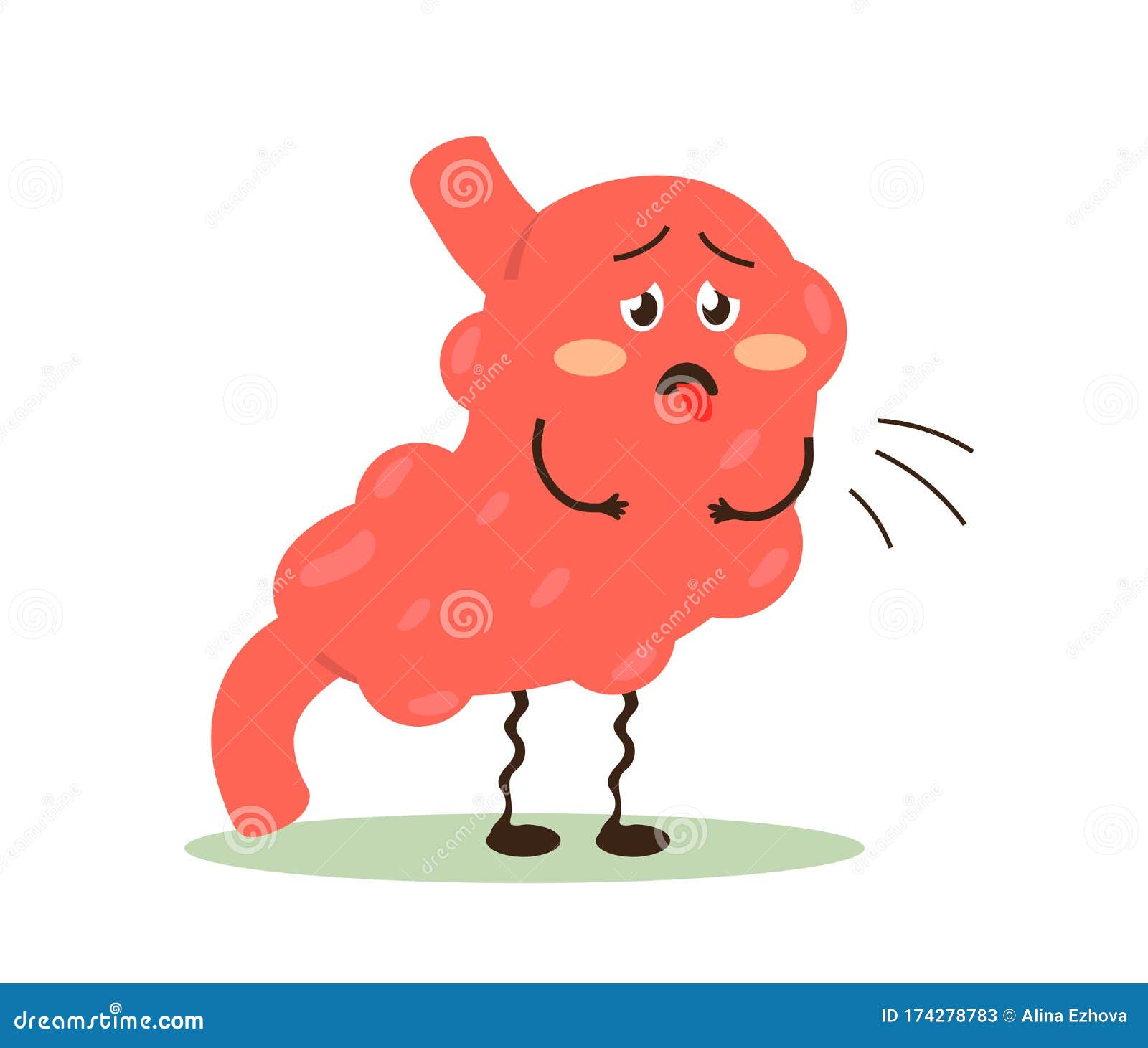 Sick Stomach on a White Background. Bloating Stock Vector ...