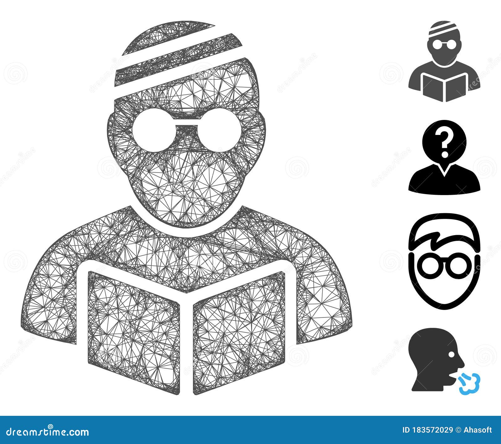 Sick Student Web Vector Mesh Illustration Stock Illustration ...