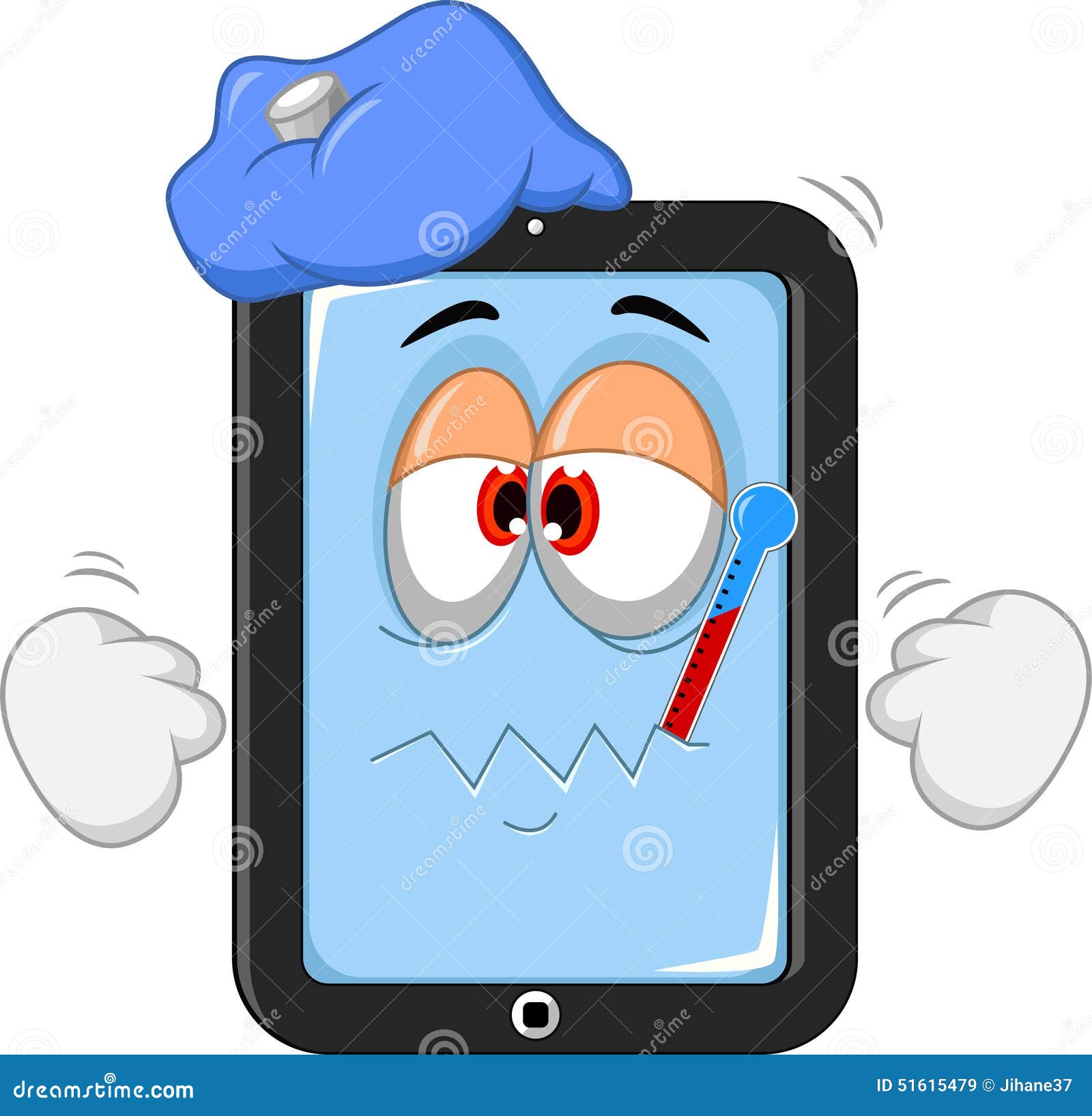 Tablet Cartoon Character With Sticky Notes. 3D Illustration. Con ...