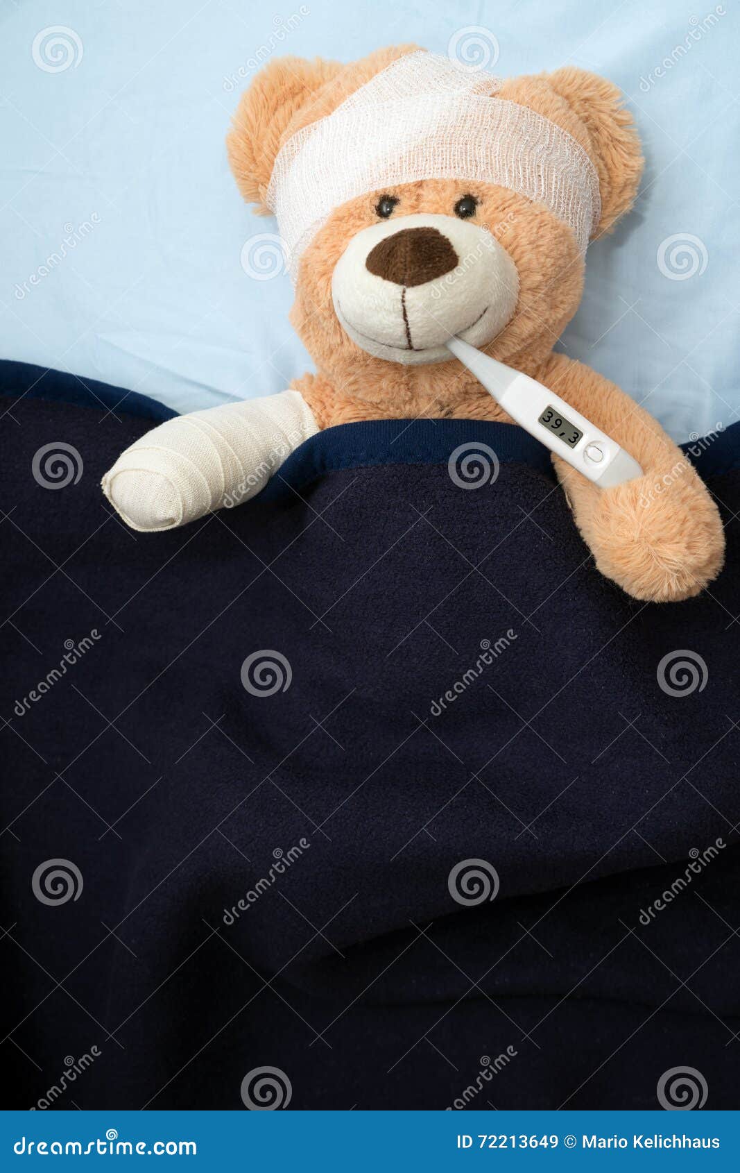 Sick Teddy stock image. Image of childhood, pediatrician - 72213649
