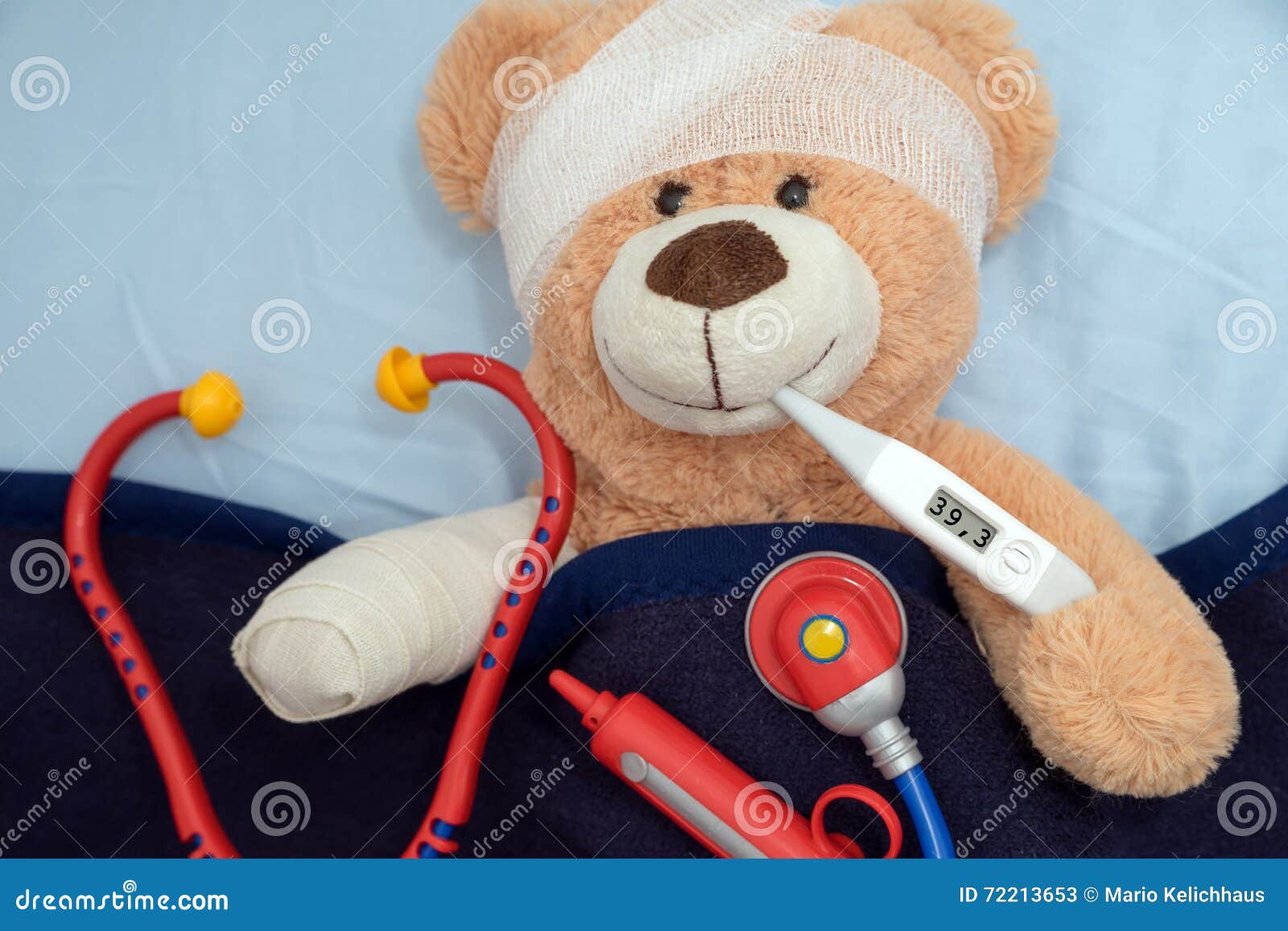 Sick Teddy stock image. Image of injured, syringe, disease - 72213653