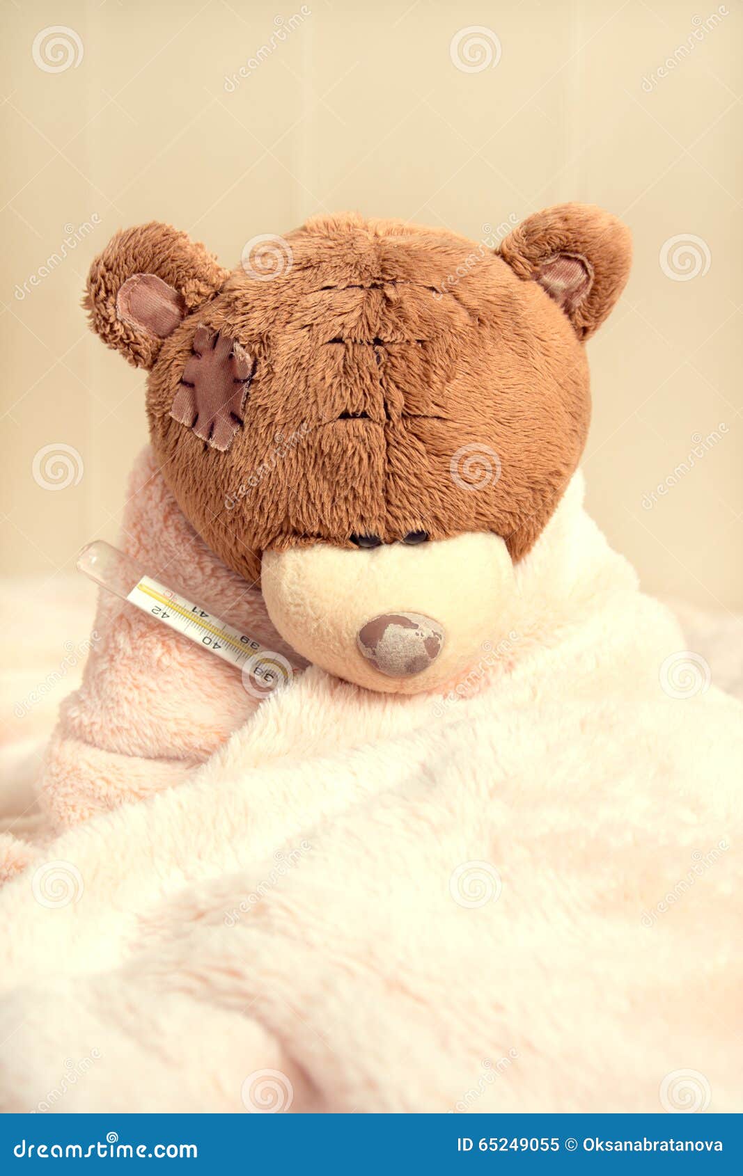 Sick teddy bear stock image. Image of pediatrics, pediatrician - 65249055