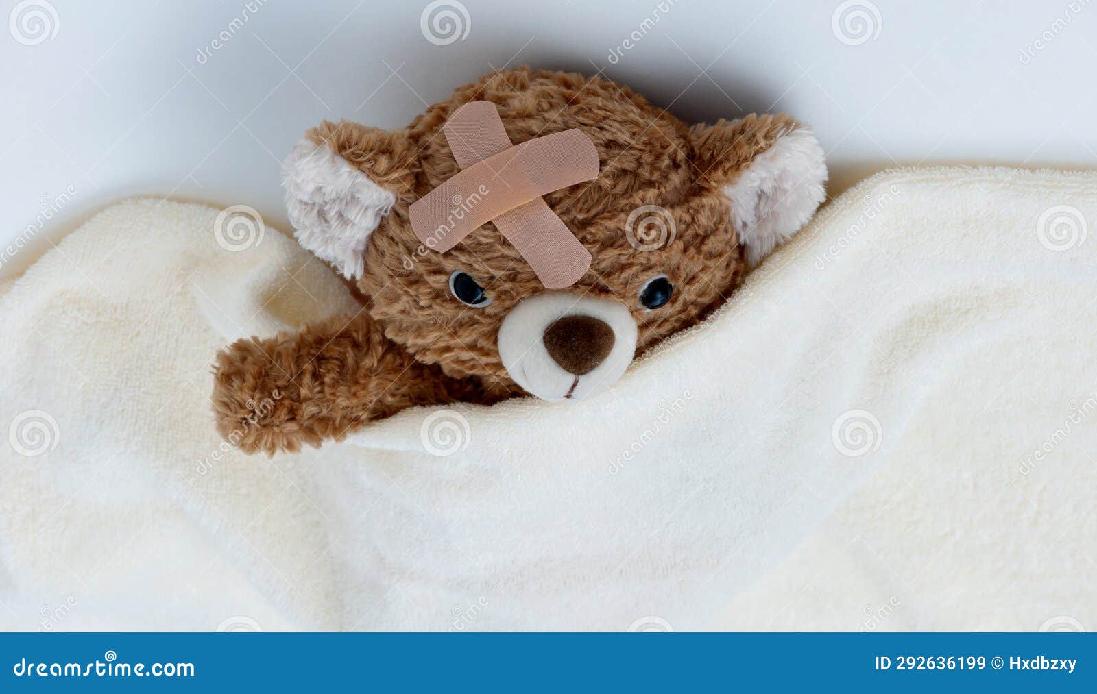 Sick Teddy Bear Toy with Patch Stock Image - Image of doctor, hurt ...
