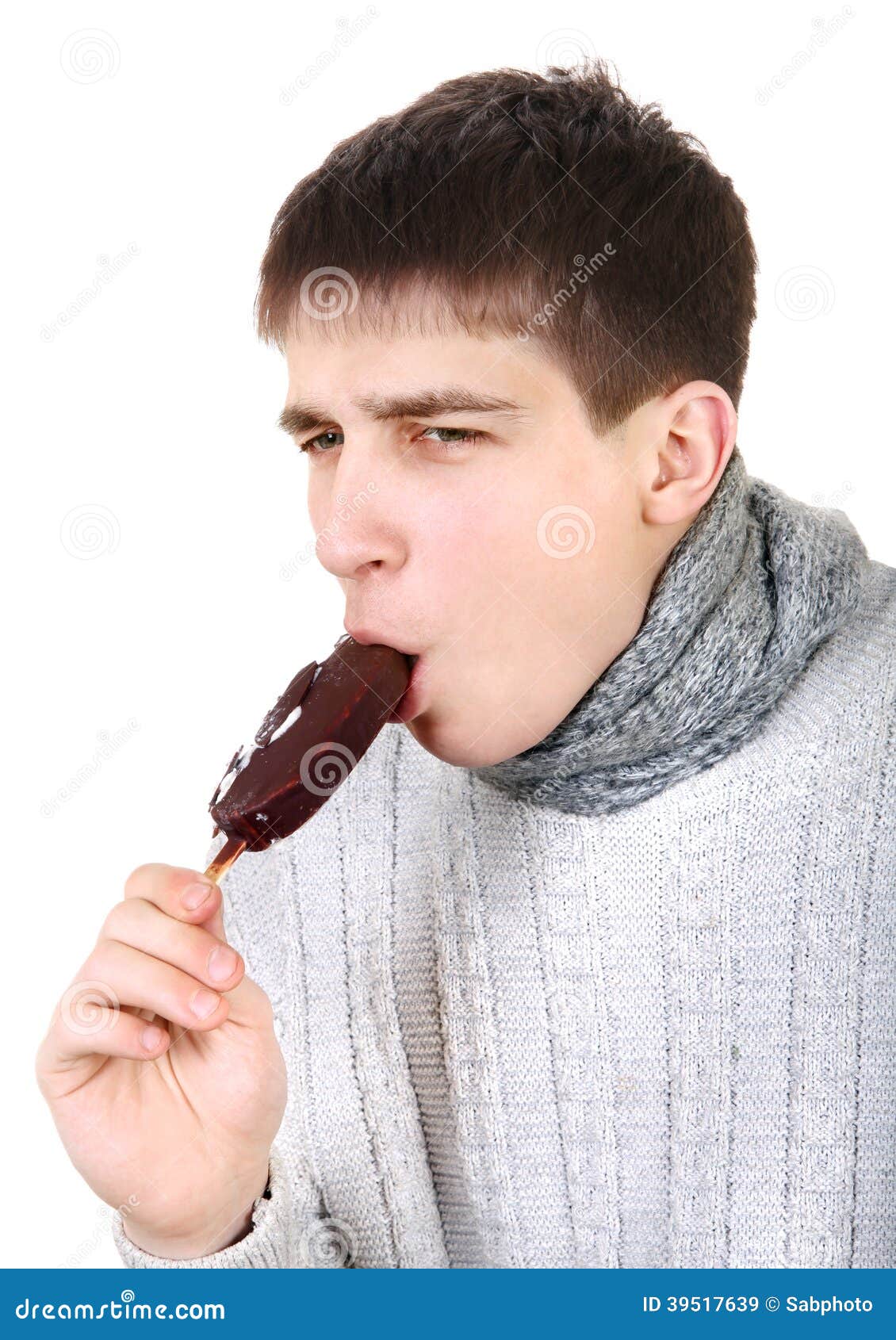 Sick Teenager Eats Icecream Stock Image - Image of sick, hazard: 39517639
