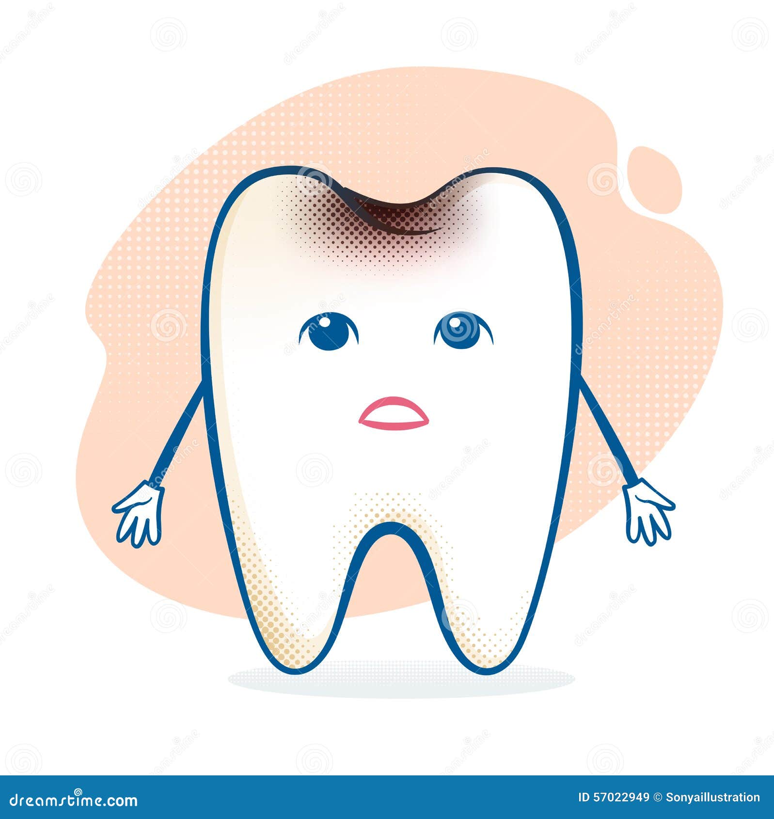 Sick tooth character stock vector. Illustration of medicine - 57022949