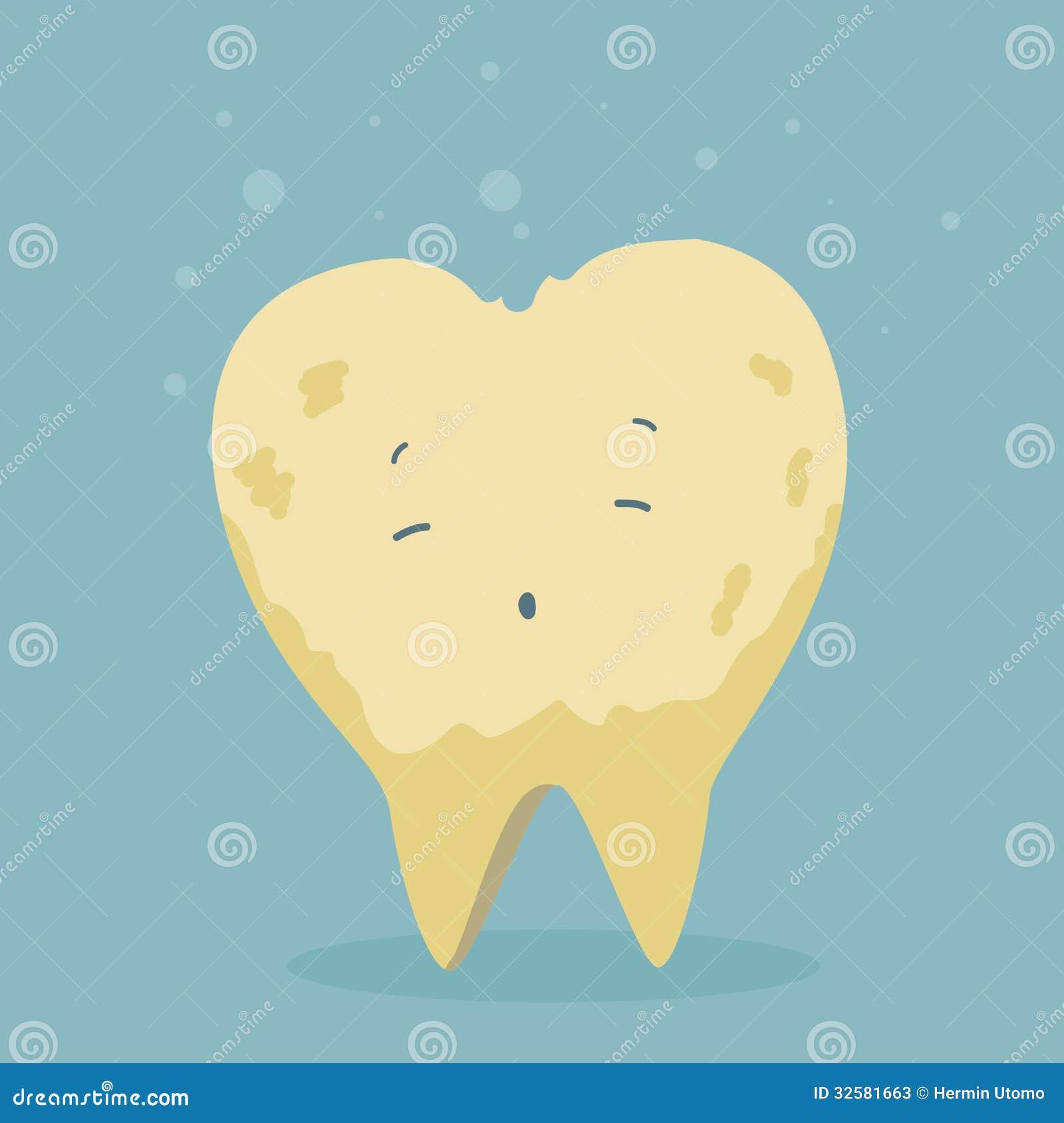 Sick Tooth stock vector. Illustration of dirty, plaque - 32581663