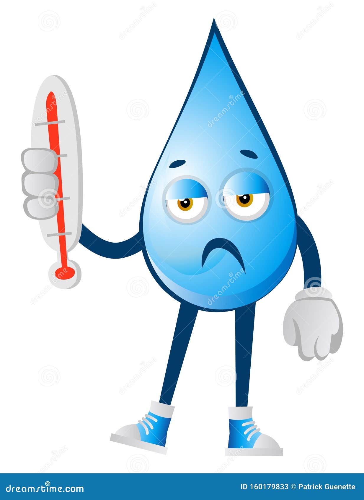 Sick Water Drop, Illustration, Vector Stock Vector - Illustration of ...