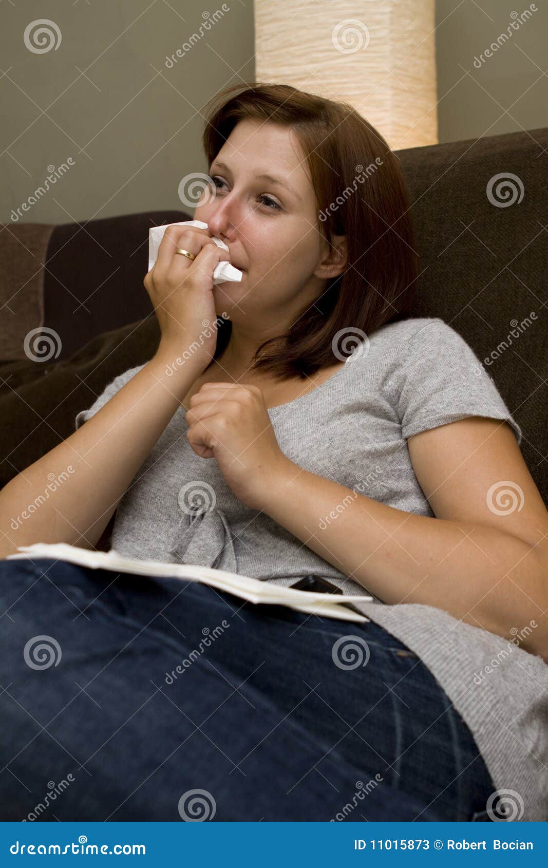 Sick woman stock image. Image of cough, pain, hold, home - 11015873