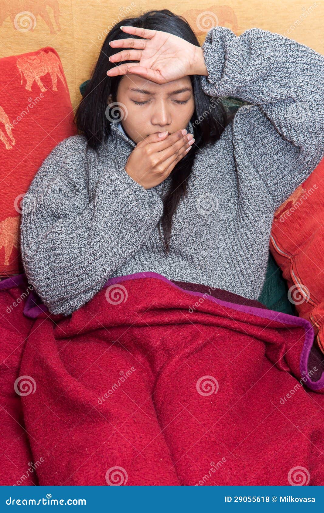 Sick woman stock photo. Image of fever, portrait, clothing - 29055618