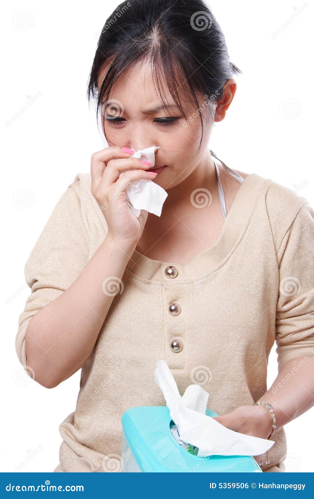 Sick woman stock photo. Image of female, cough, blowing - 5359506