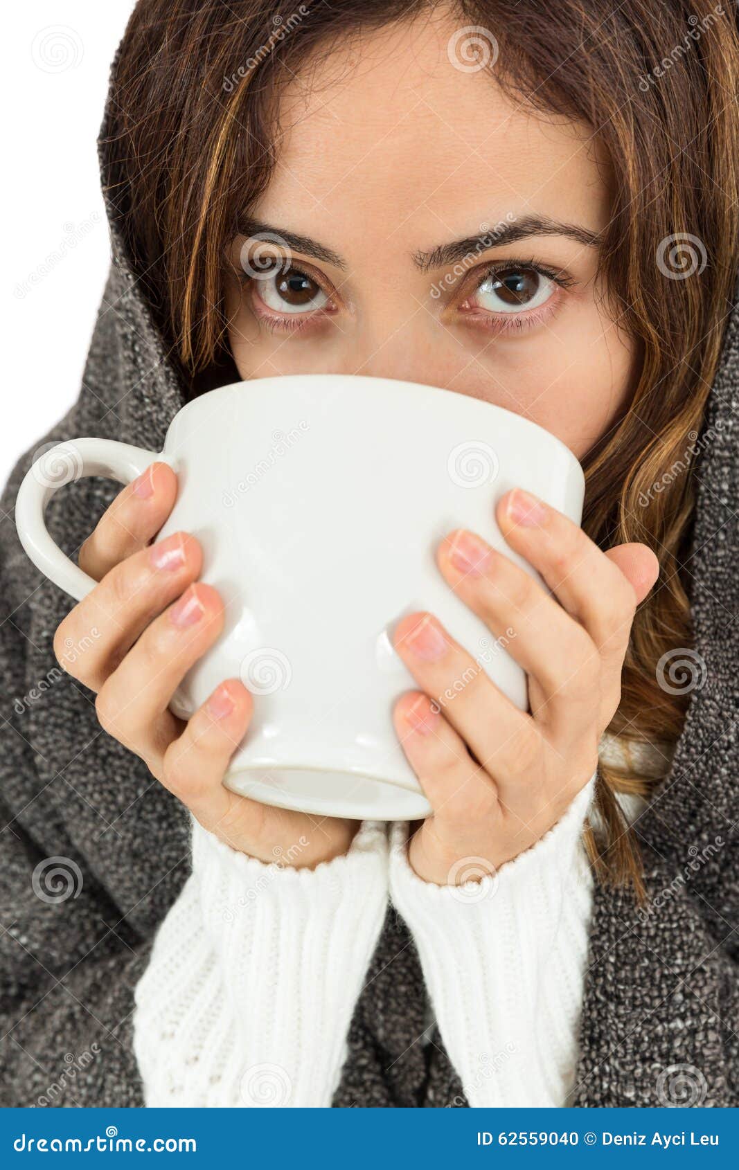 Sick Woman with a Cup of Warm Tea Stock Photo - Image of people ...