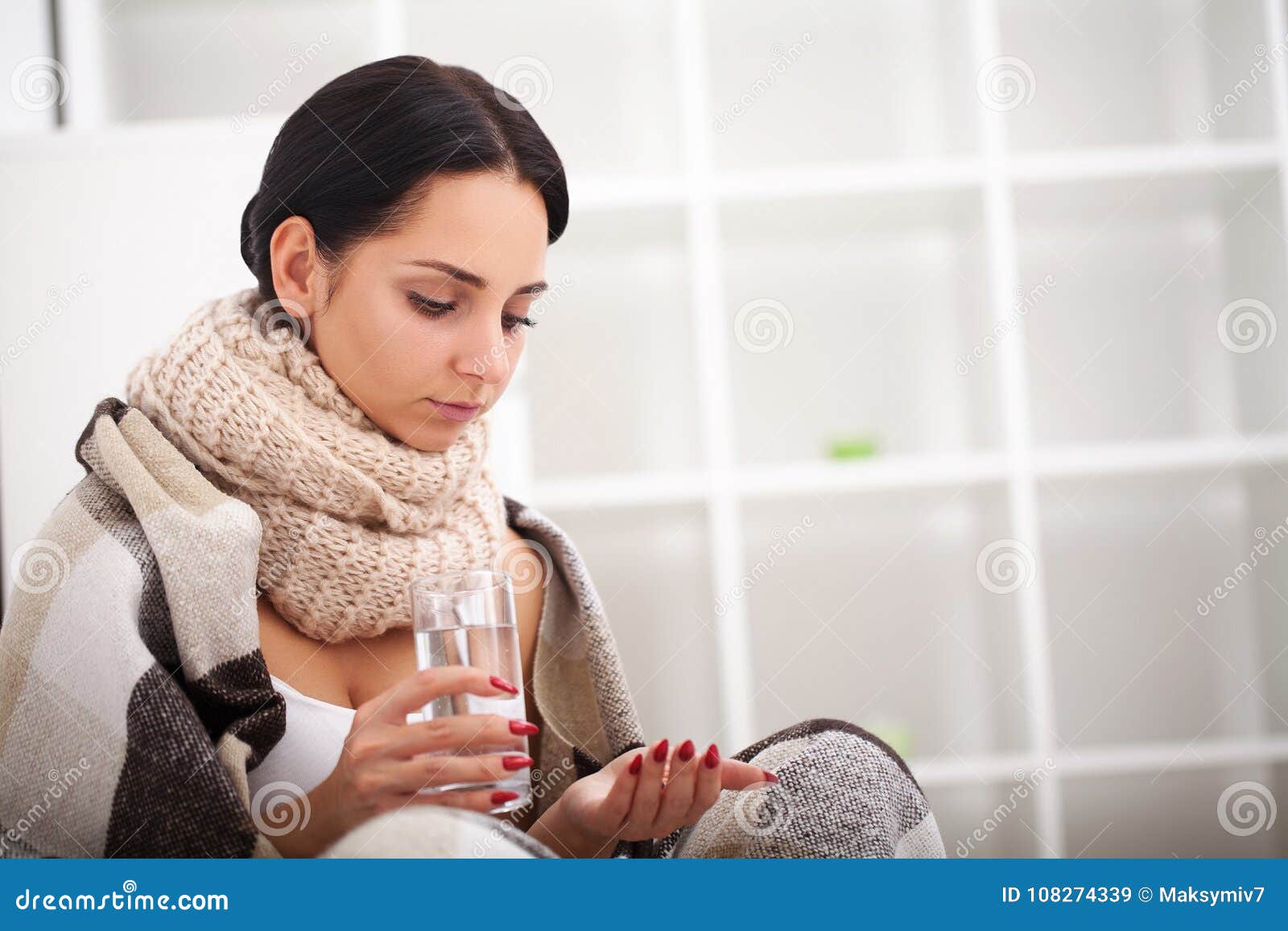 Sick Woman, Flu Woman. Caught Cold Stock Image - Image of feeling ...