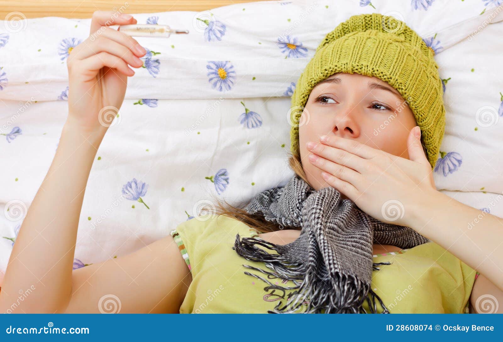 Sick Woman Have Temperature Stock Photo - Image of adult, human: 28608074