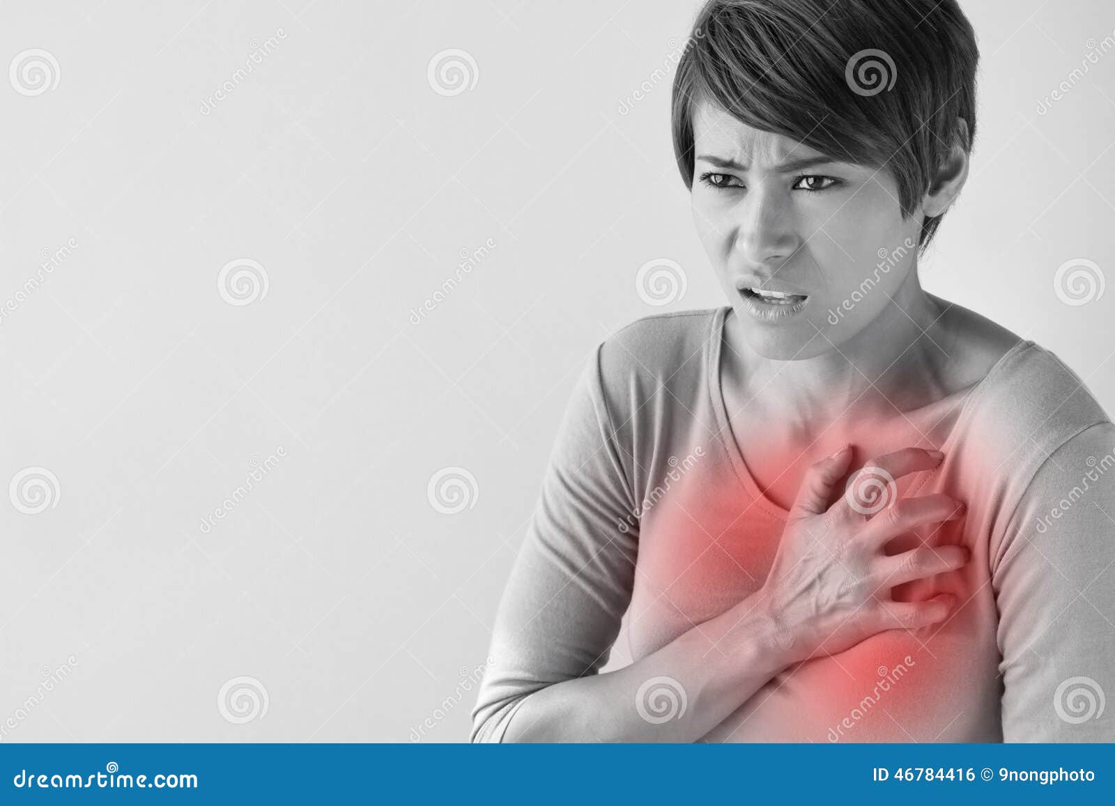Sick Woman with Sudden Heart Attack Stock Photo - Image of palpitation ...