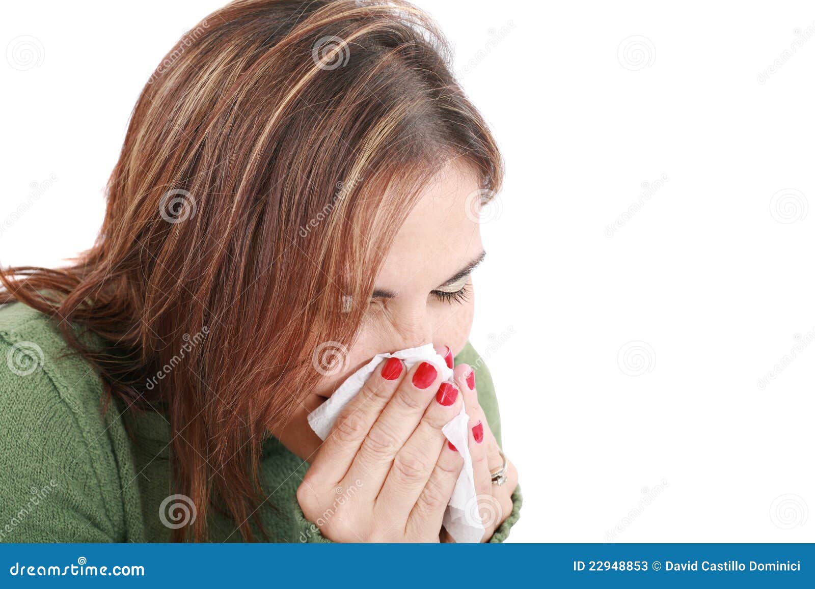 Sick woman with tissue stock image. Image of influenza - 22948853