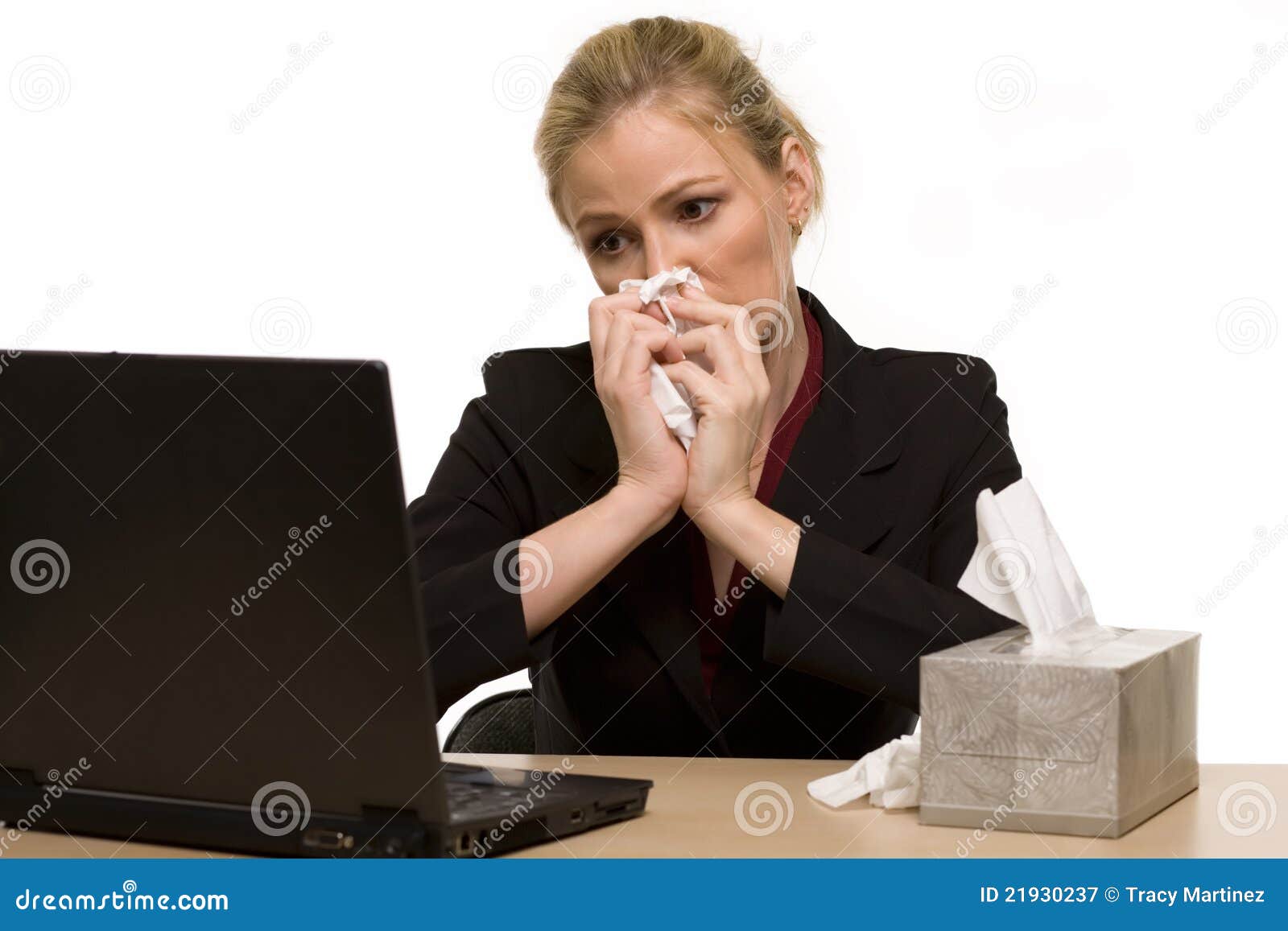 Sick at work stock image. Image of keenex, fashion, nose - 21930237