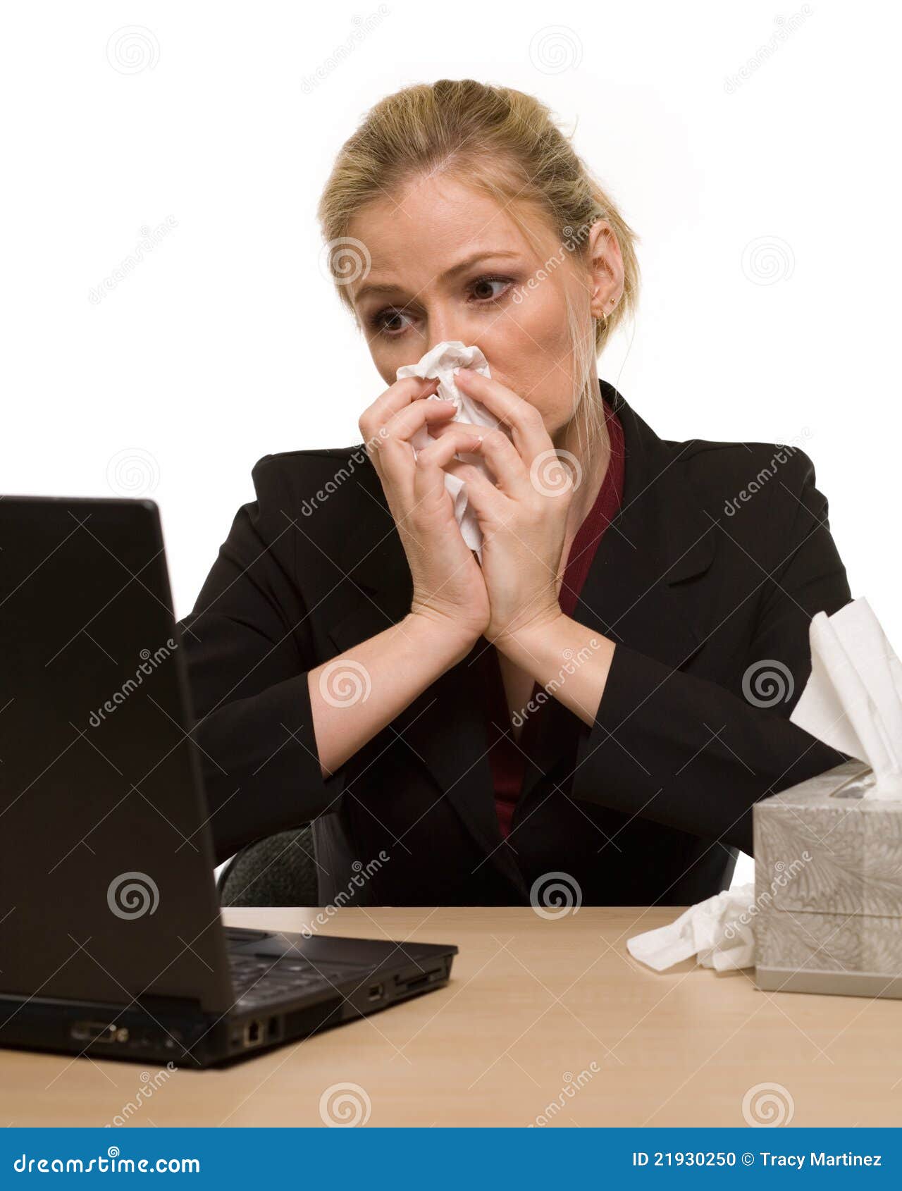 Sick at work stock photo. Image of adult, attractive - 21930250