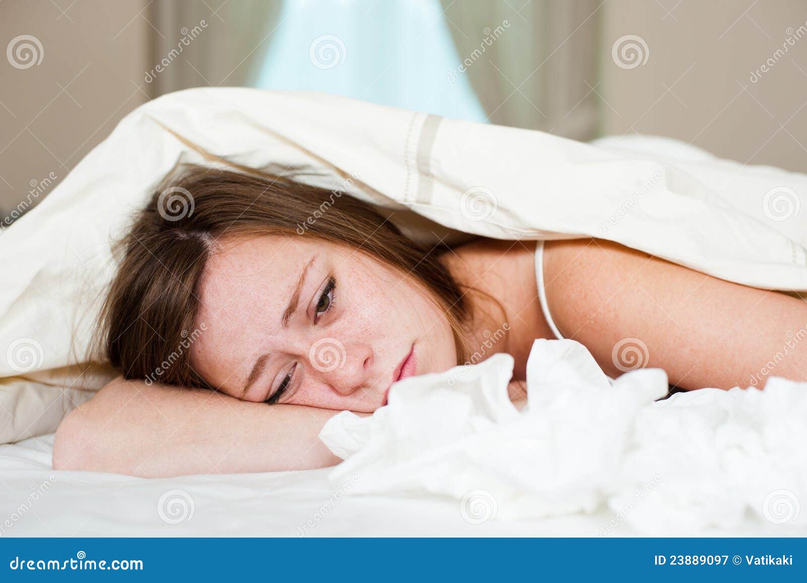 Sick Ill Young Woman Put Hands On Abdomen Suffering From Stomach-ache ...