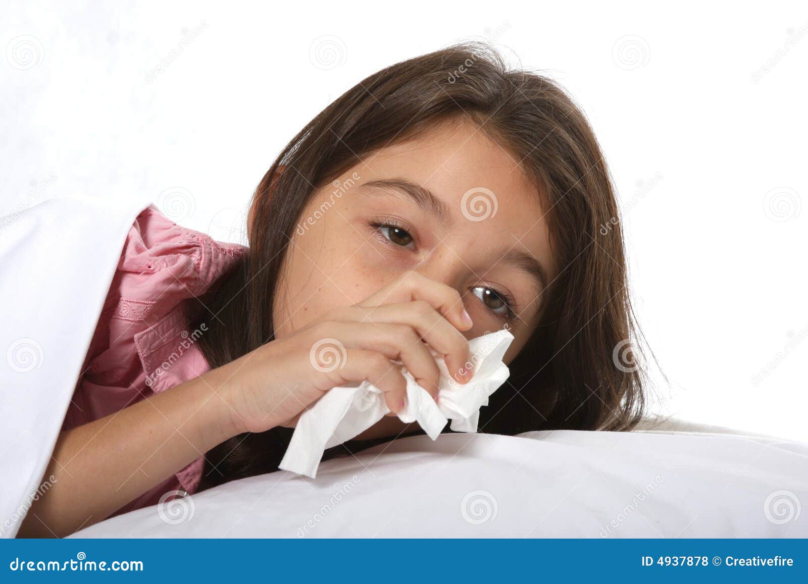 Sick Young Girl with Cold stock photo. Image of rest, expression - 4937878