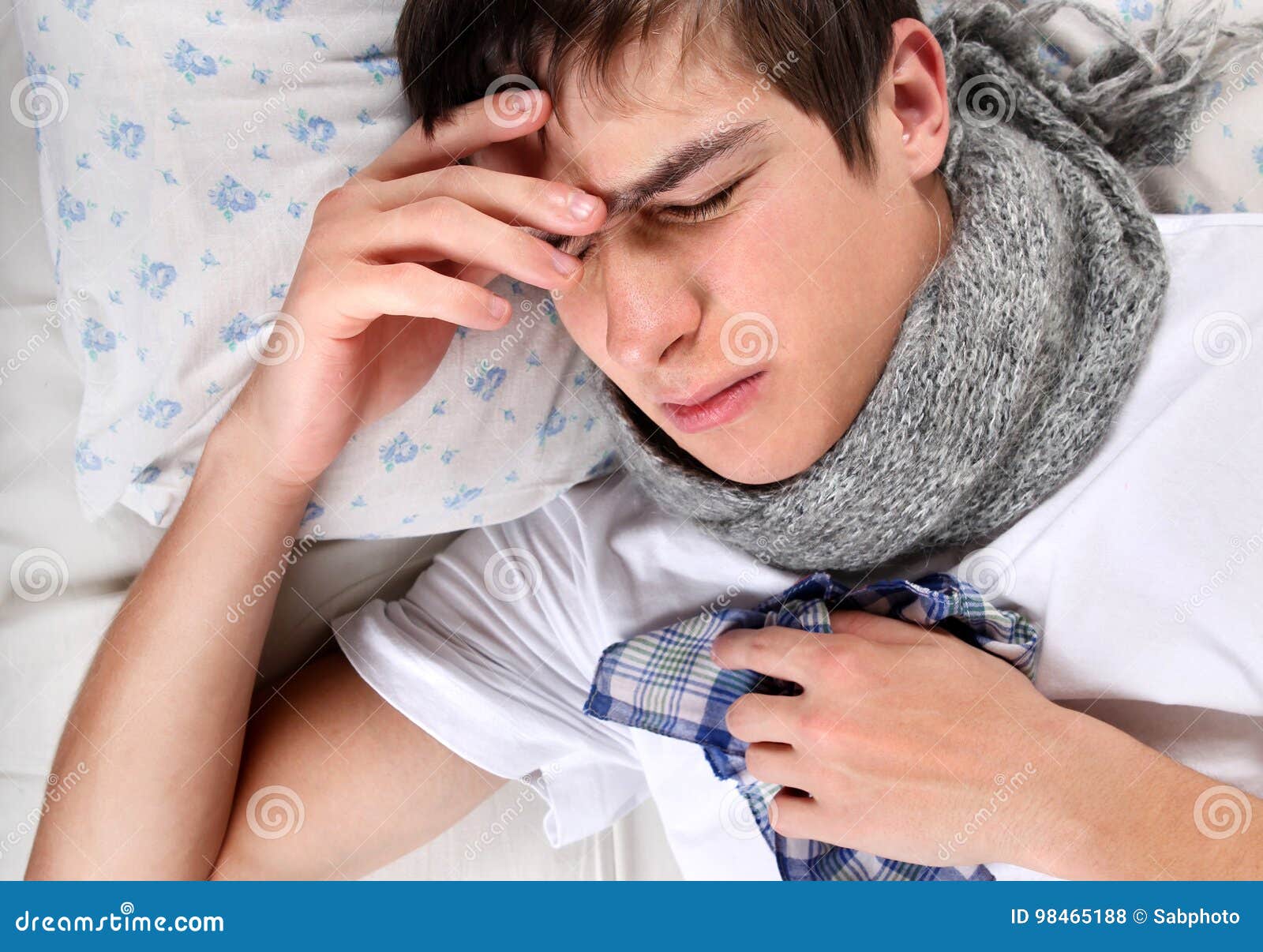 Sick Young Man stock photo. Image of ache, grippe, handsome - 98465188