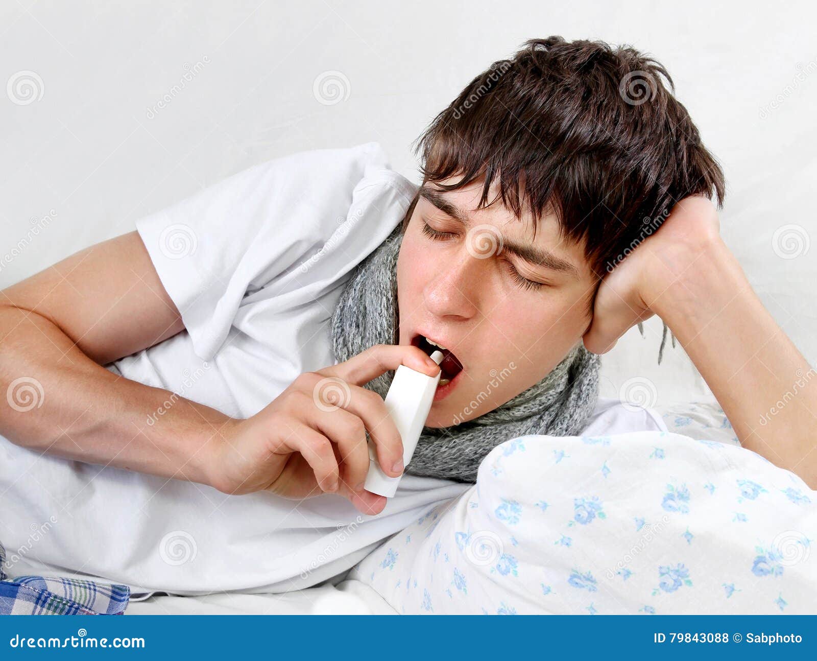 Sick Young Man with Flu stock photo. Image of pain, illness - 79843088