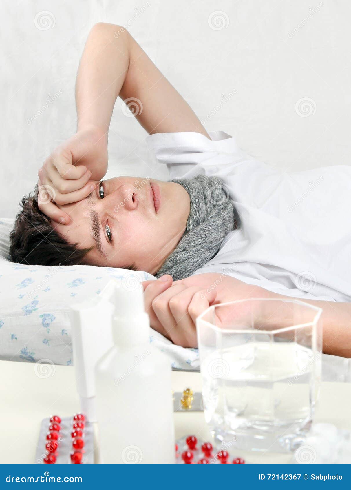 Sick Young Man stock image. Image of head, sadness, face - 72142367