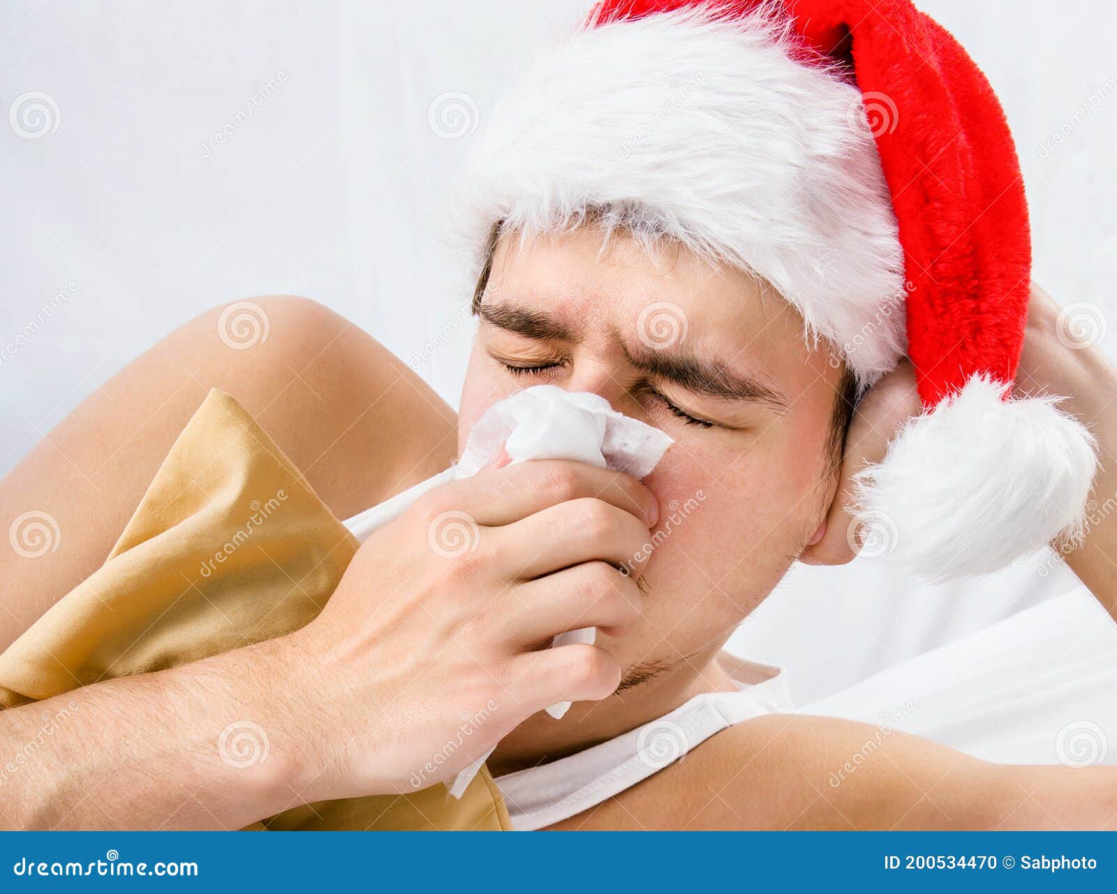 Sick Young Man stock photo. Image of infectious, person - 200534470