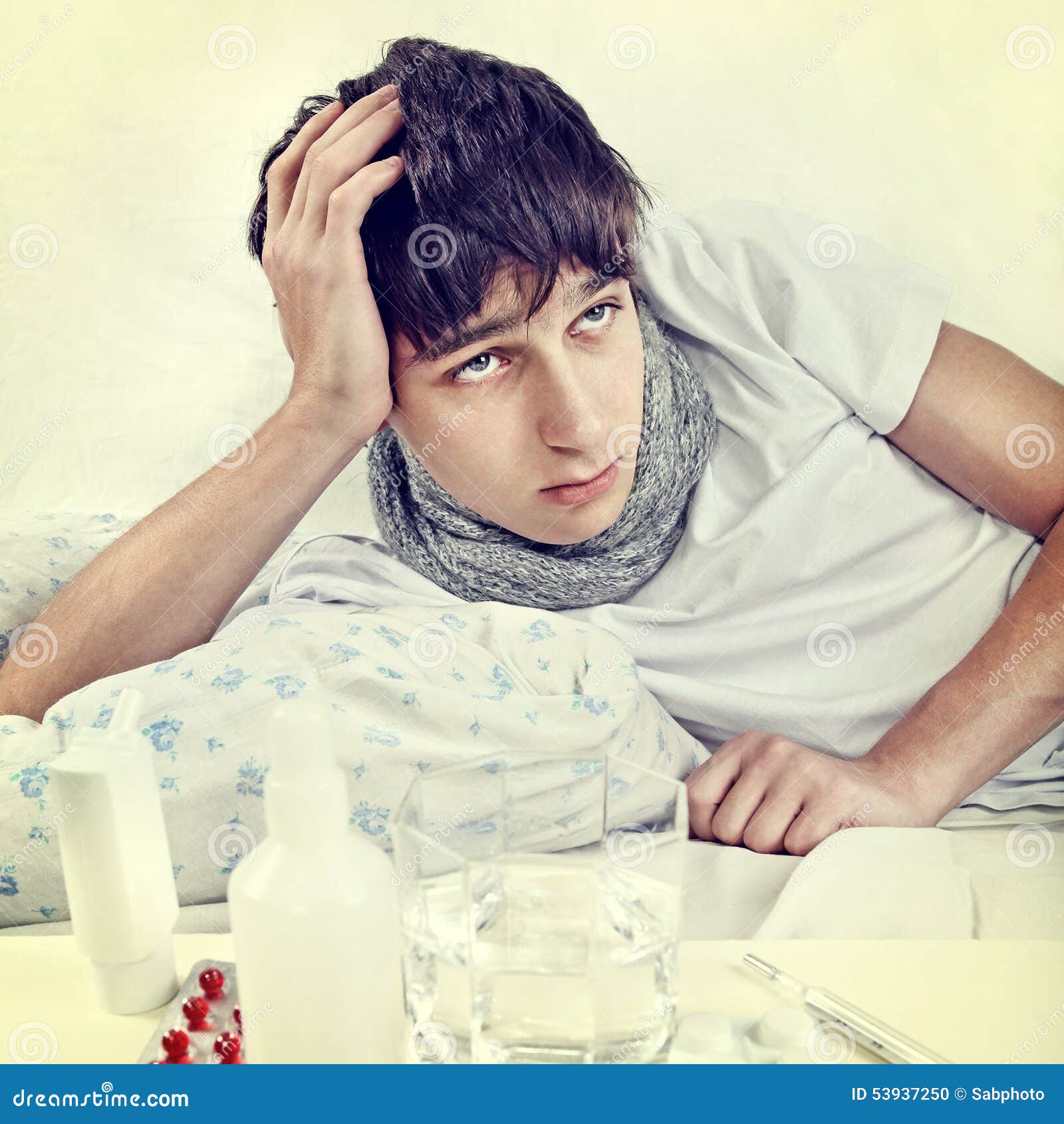 Sick Young Man stock photo. Image of pitiful, muffler - 53937250