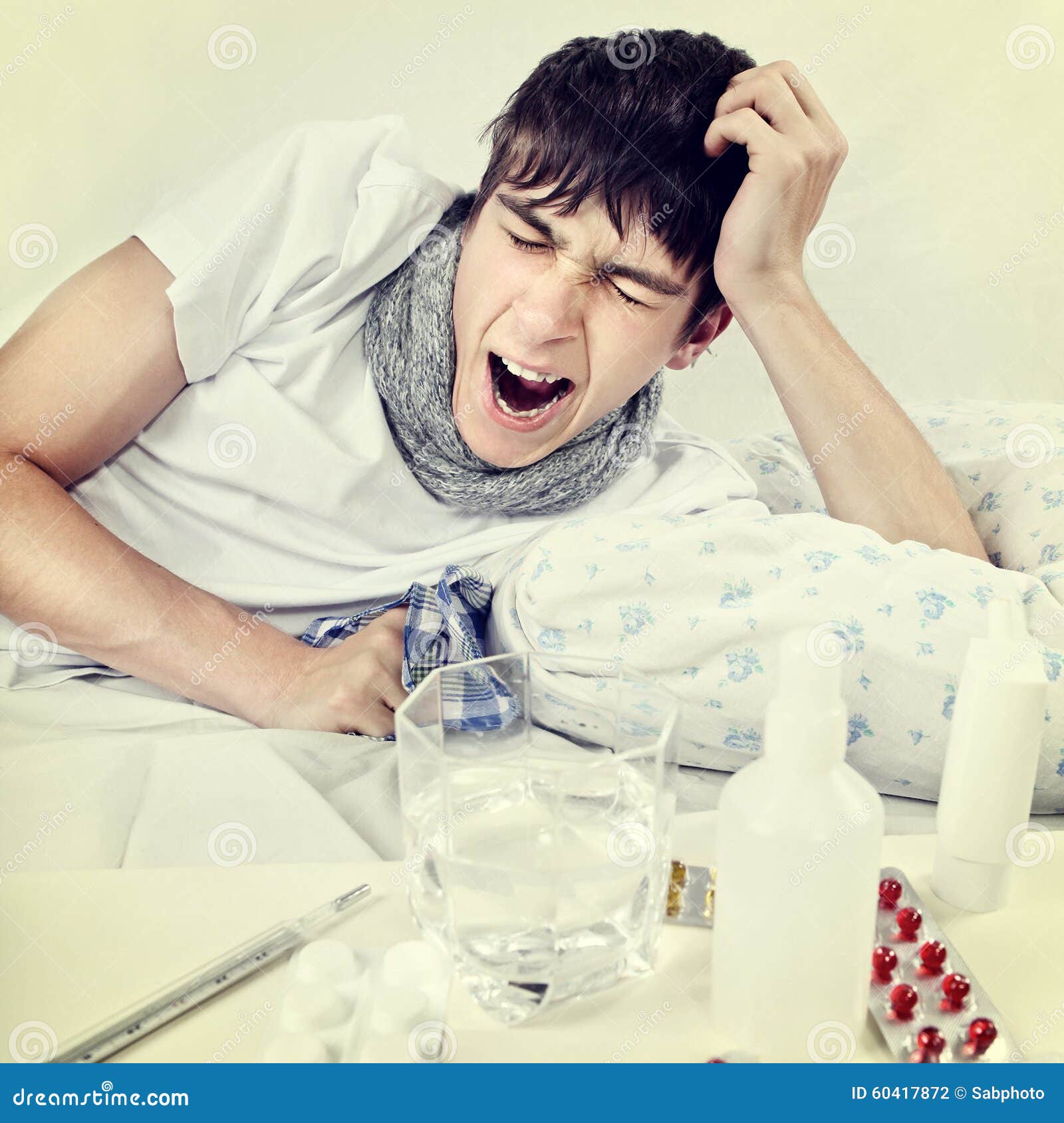 Sick Young Man stock photo. Image of diseased, person - 60417872