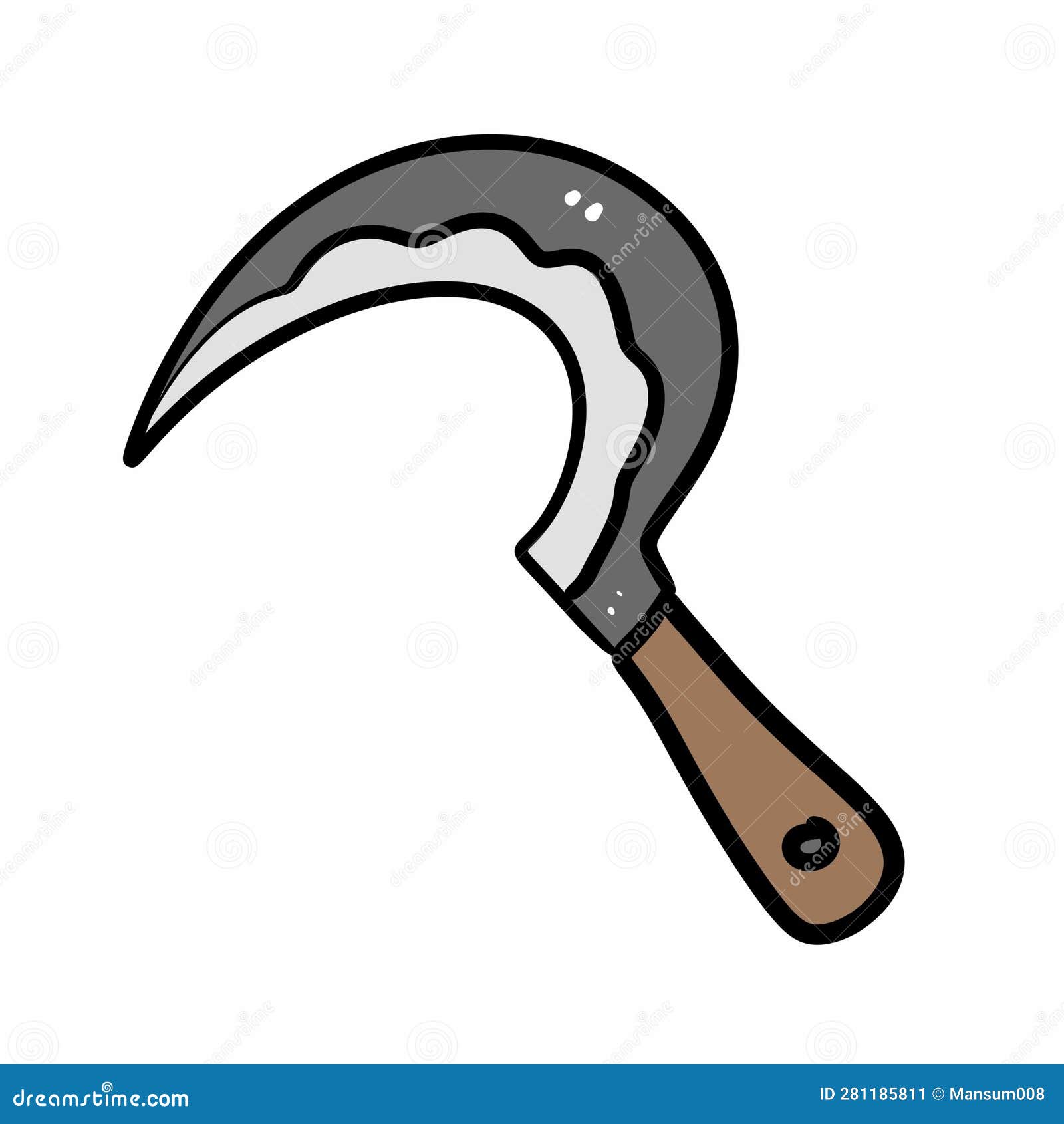 Sickle Flat Cartoon Icon on White Background Stock Illustration ...