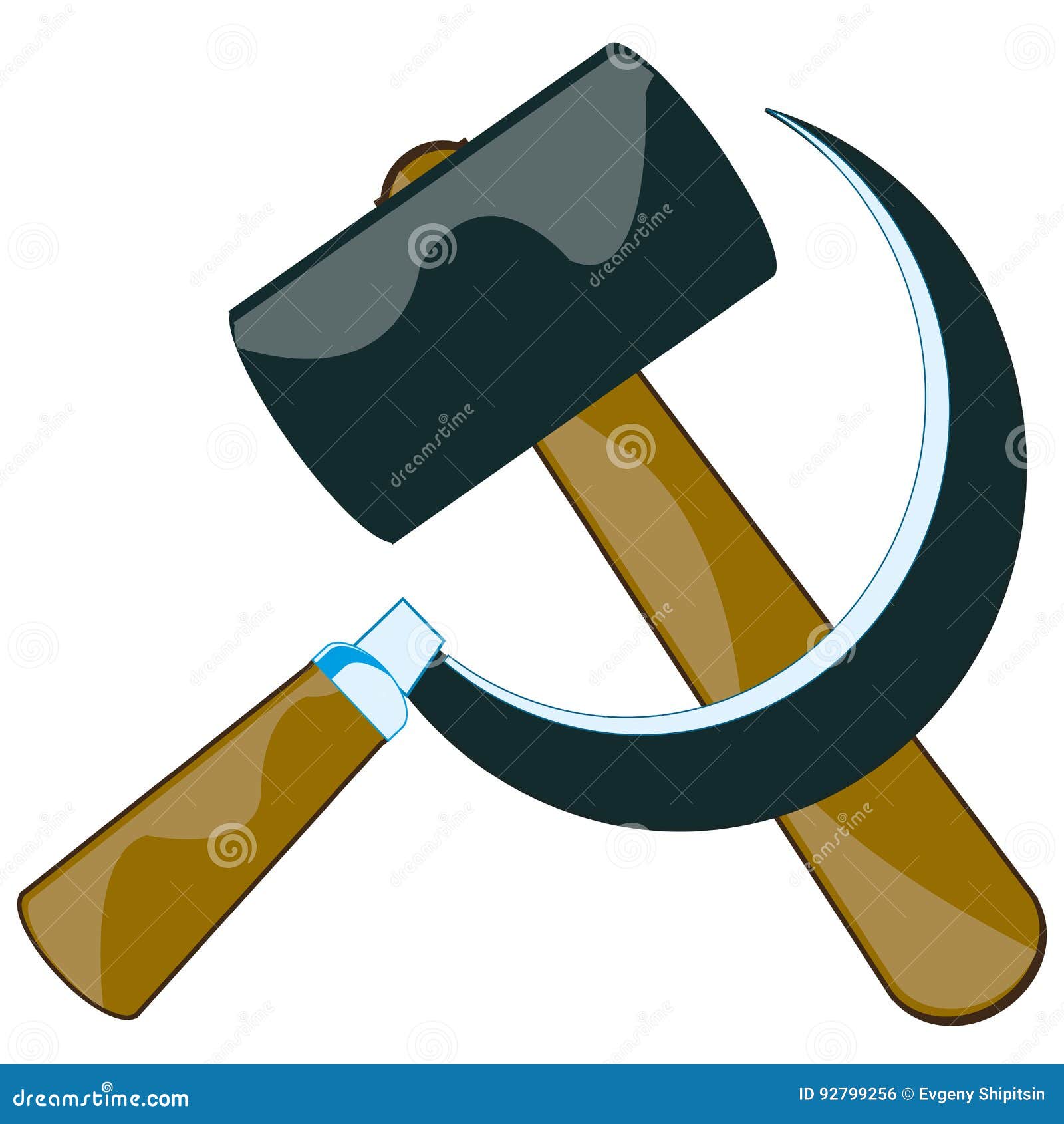Sickle and hammer on white stock vector. Illustration of work - 92799256