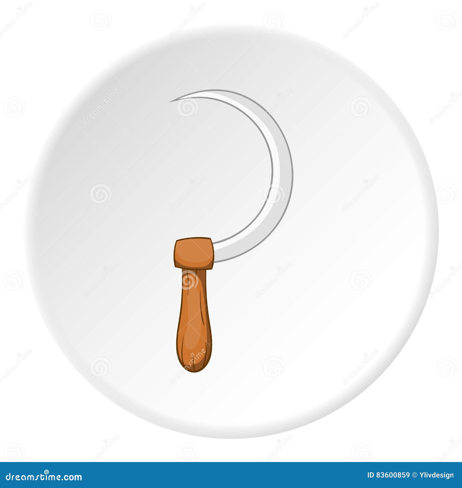 Sickle icon, cartoon style stock vector. Illustration of garden - 83600859