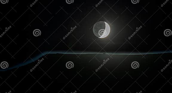 Sickle Moon and Canyon stock image. Image of magic, astronomy - 260456459