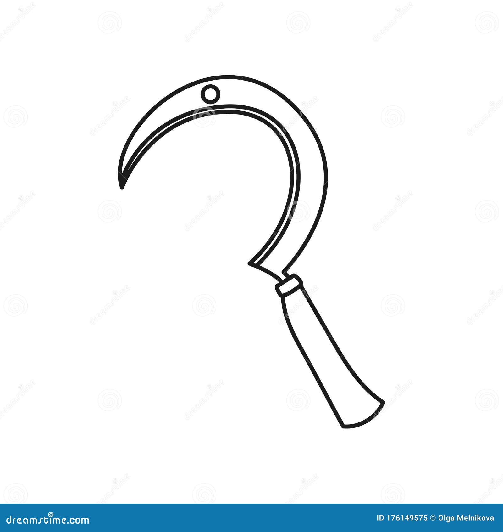 Sickle Outline Vector Symbol Icon Design on White Background. Stock ...