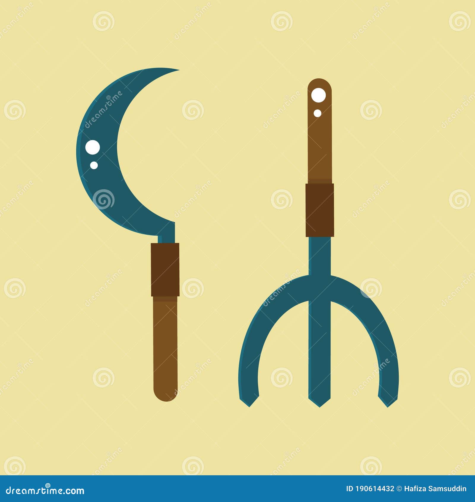 Sickle and Pitch Fork. Vector Illustration Decorative Design Stock ...