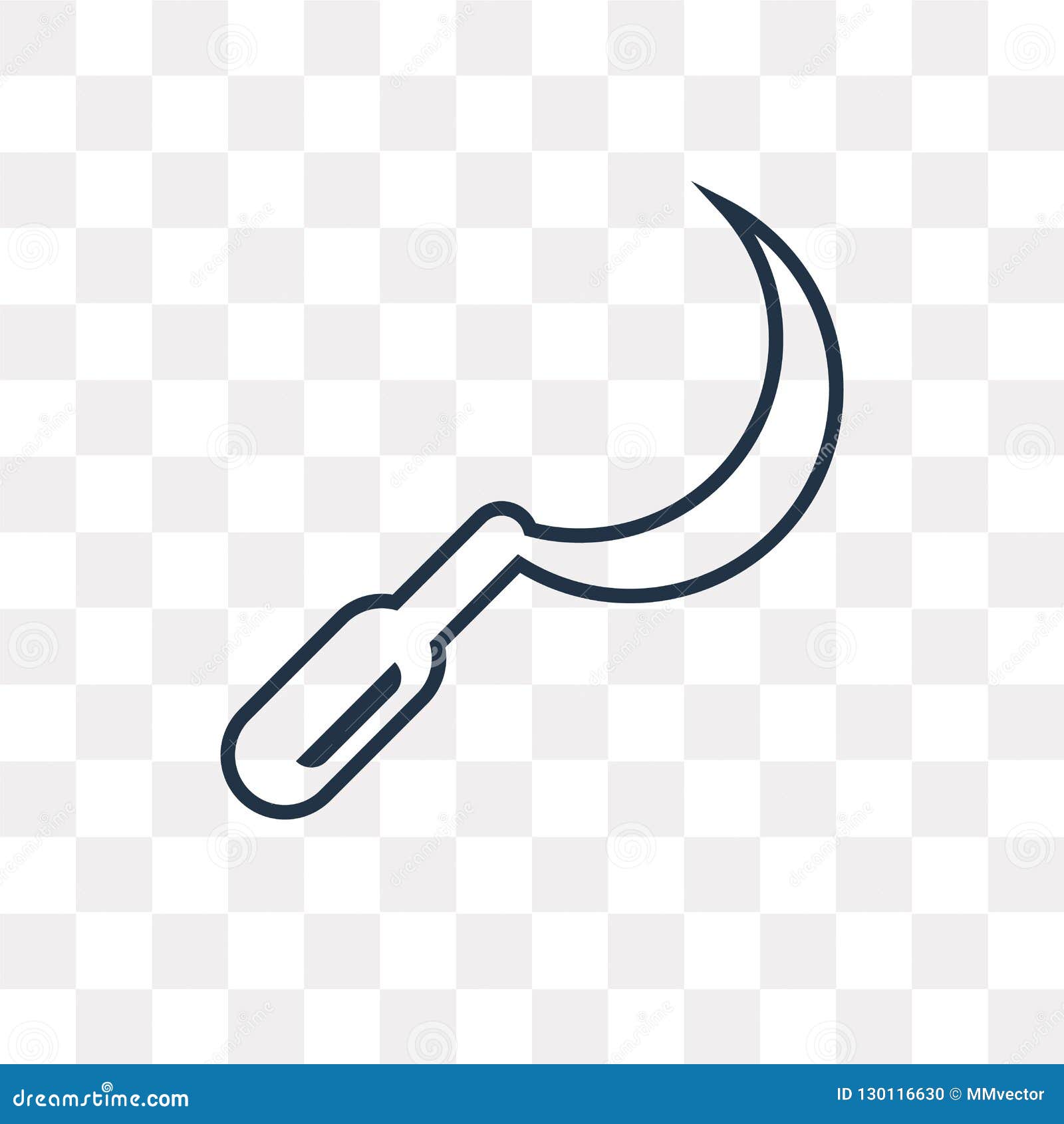 Sickle Vector Icon Isolated On Transparent Background, Linear Si ...