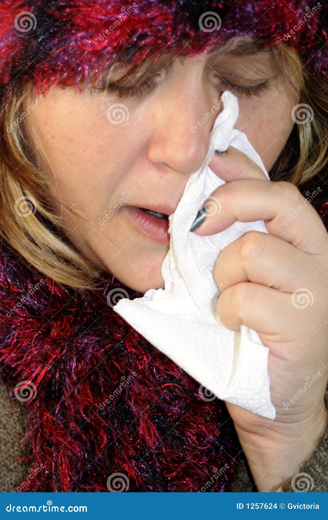 Sickness flu stock photo. Image of female, sick, wiping - 1257624